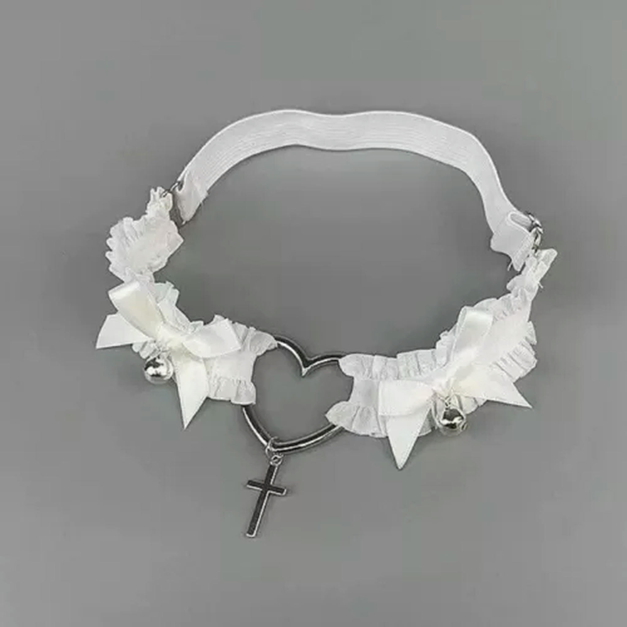 MATROOY Gothic Lace Garter Belt Heart Bowknot Cross Lolita Leg Garters ...