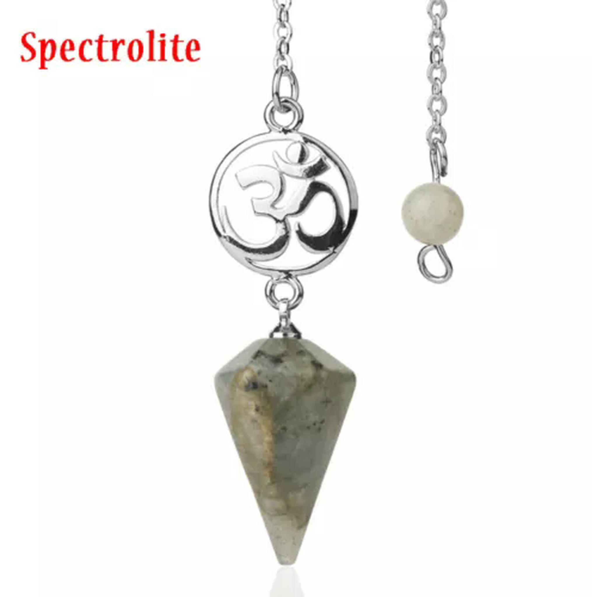 MATROOY Hexagon Pyramid Stone Healing Crystal Amulet Reiki Pendulum ...