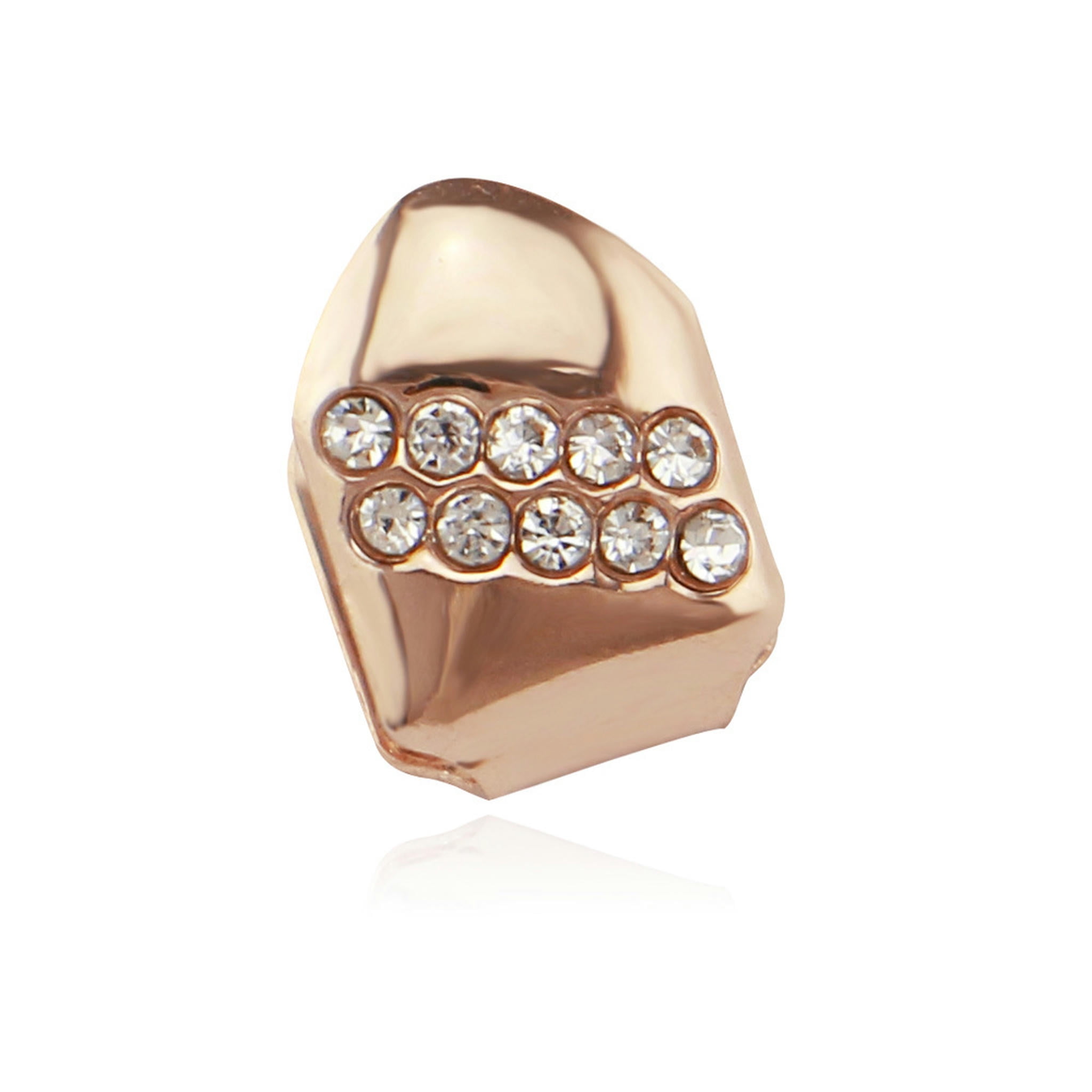 MATROOY Hip Hop Grills Full ICED AAA+ CZ RAP Single Teeth Grillz 18K ...