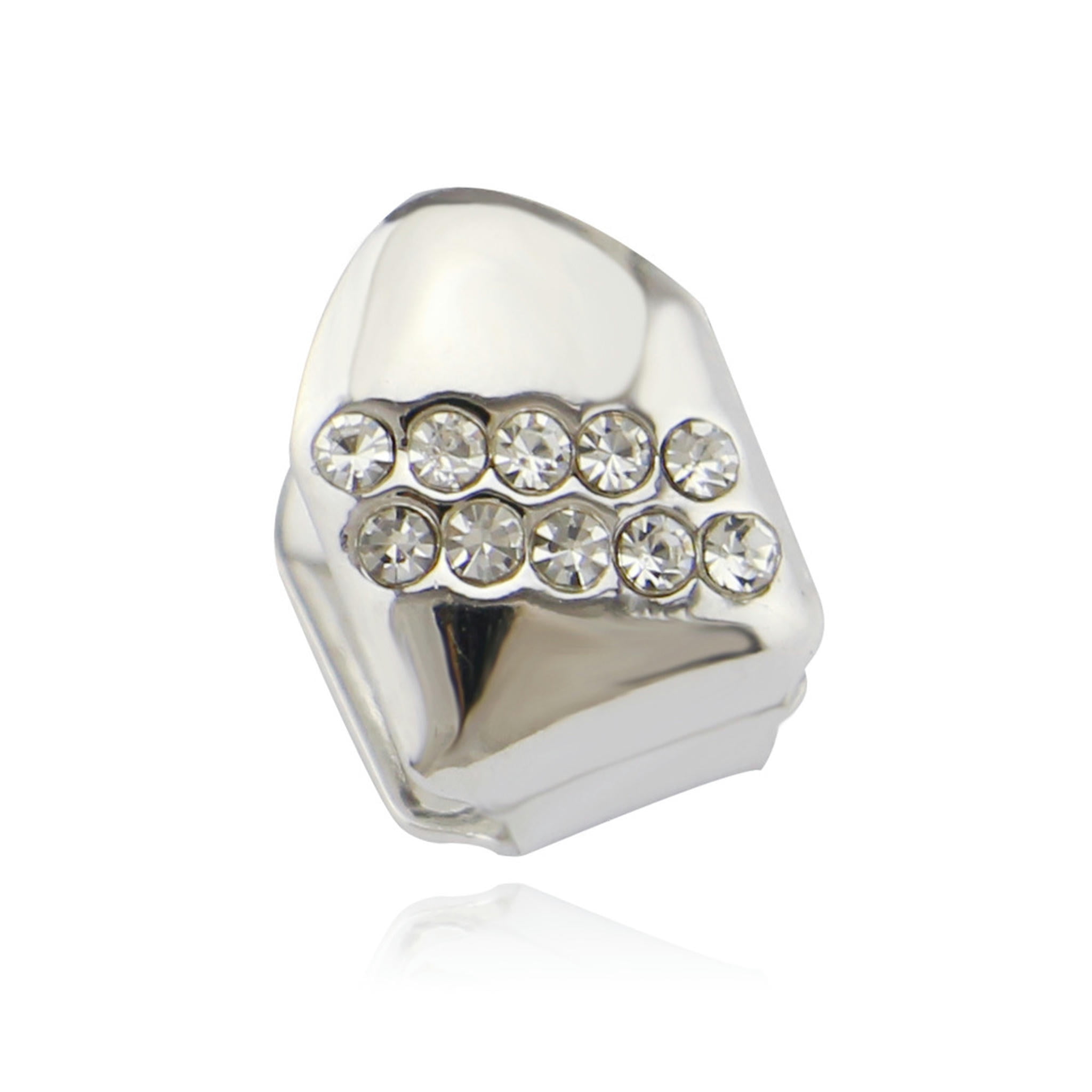 MATROOY Hip Hop Grills Full ICED AAA+ CZ RAP Single Teeth Grillz 18K ...