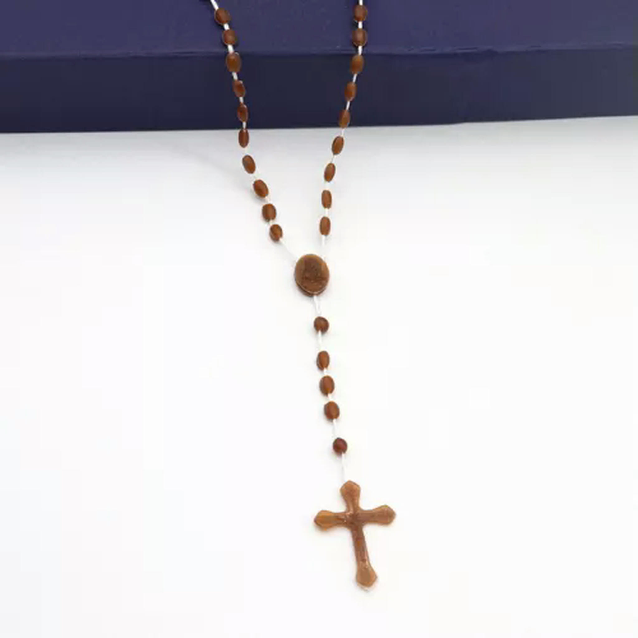 MATROOY Luminous Catholic Christ Jesus Cross Plastic Rosary Necklace ...