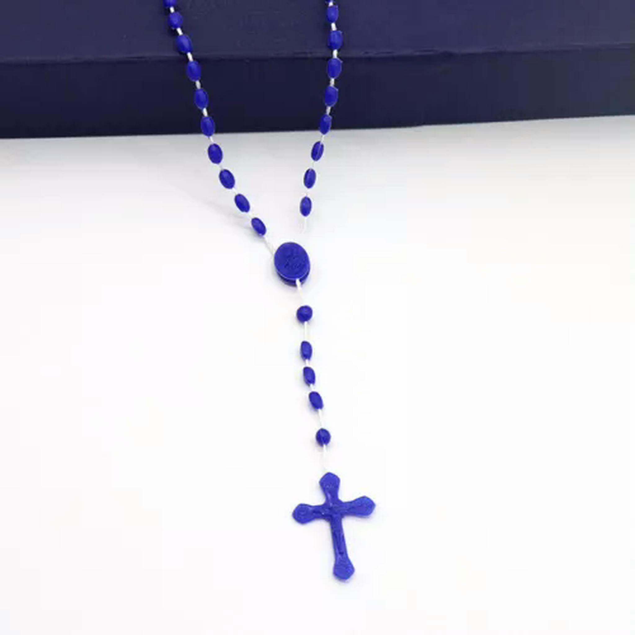 MATROOY Luminous Catholic Christ Jesus Cross Plastic Rosary Necklace ...