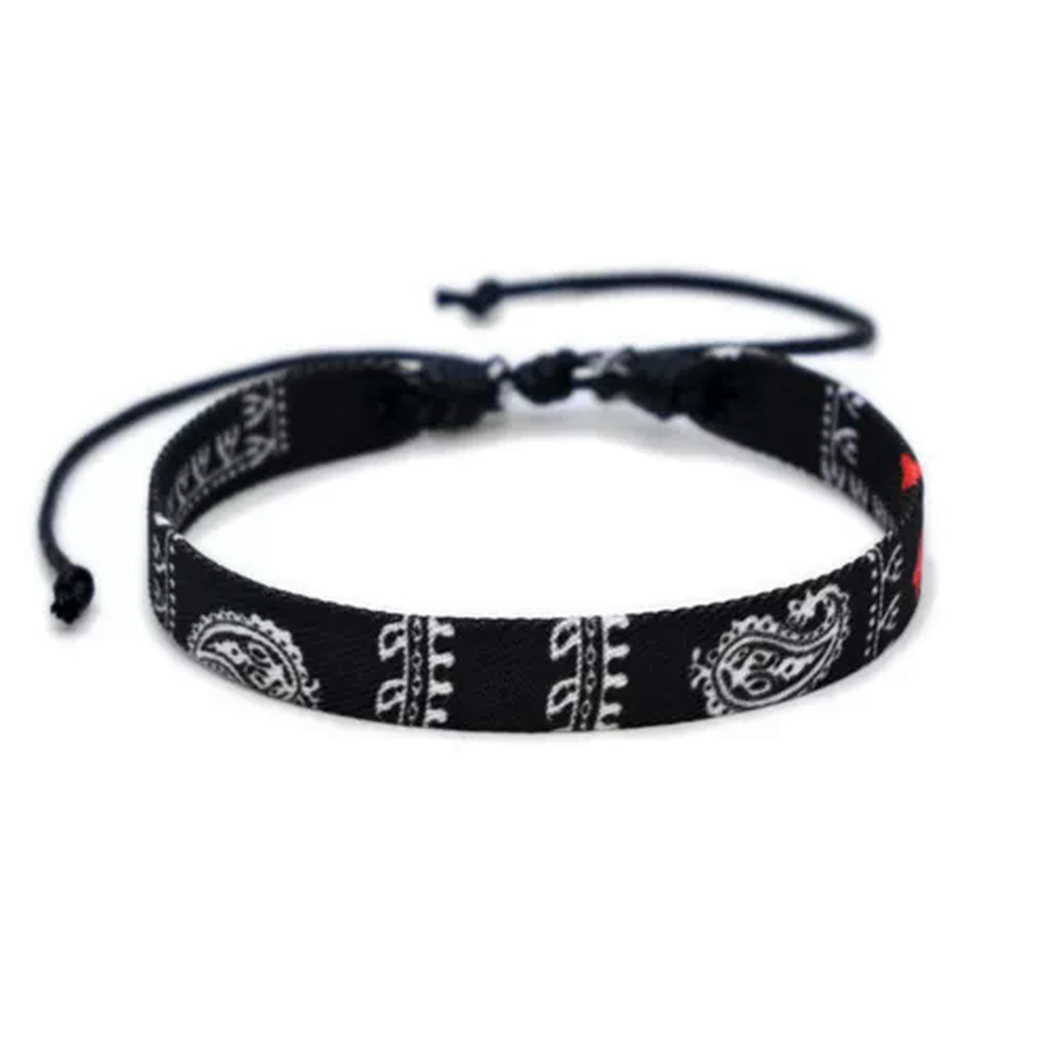 MATROOY Men Cotton Ethnic Style Woven Bracelet Geometric Braided Hand ...