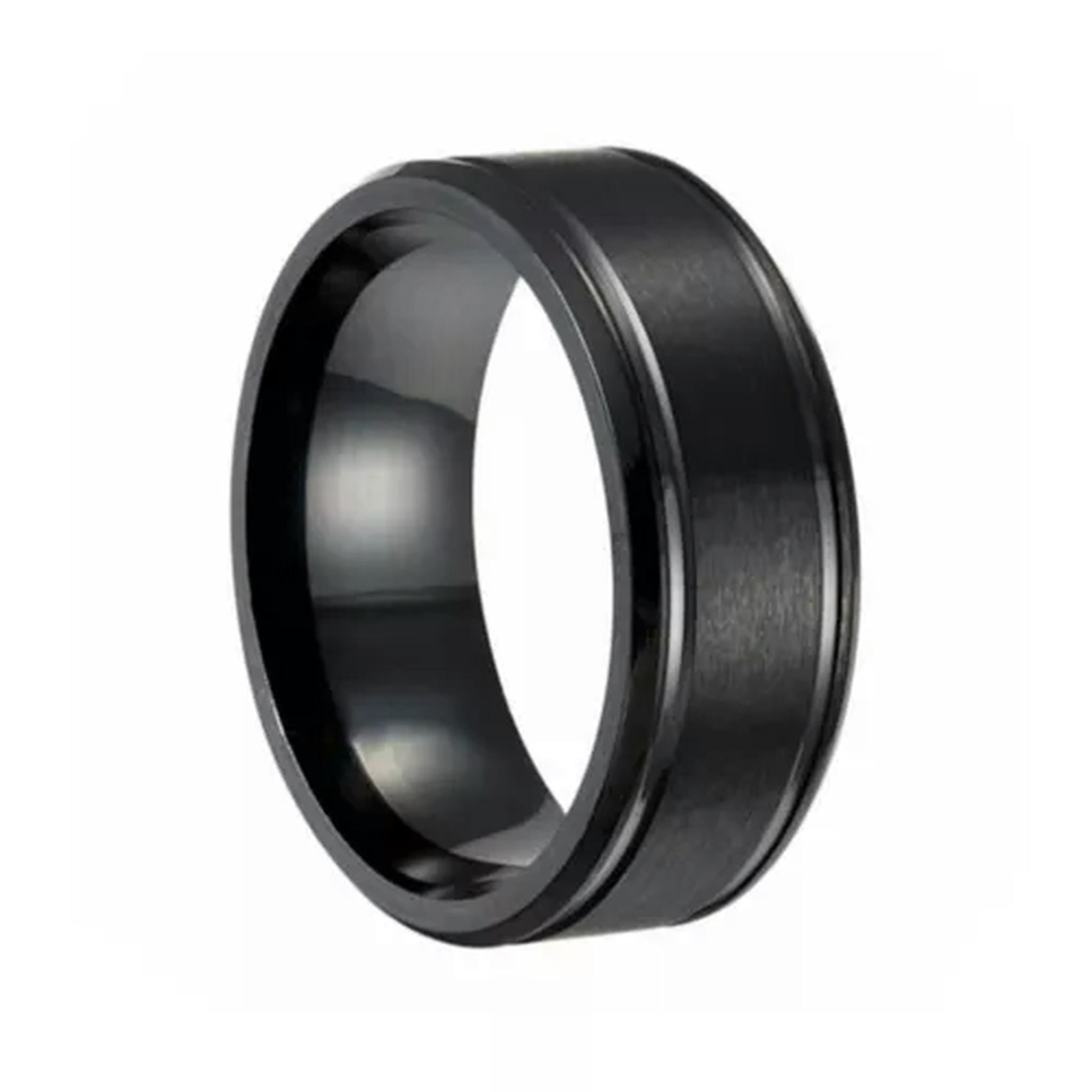 MATROOY Men Finger Couple Rings Band Stainless Steel Rings Engagement ...