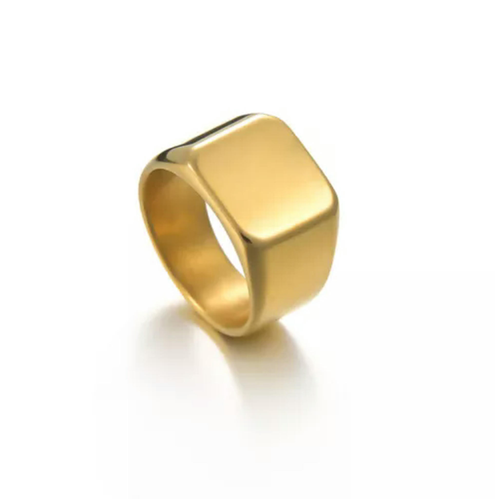 MATROOY Men Stainless Steel Square Signet Ring Pinky Thumb Rings Dad ...