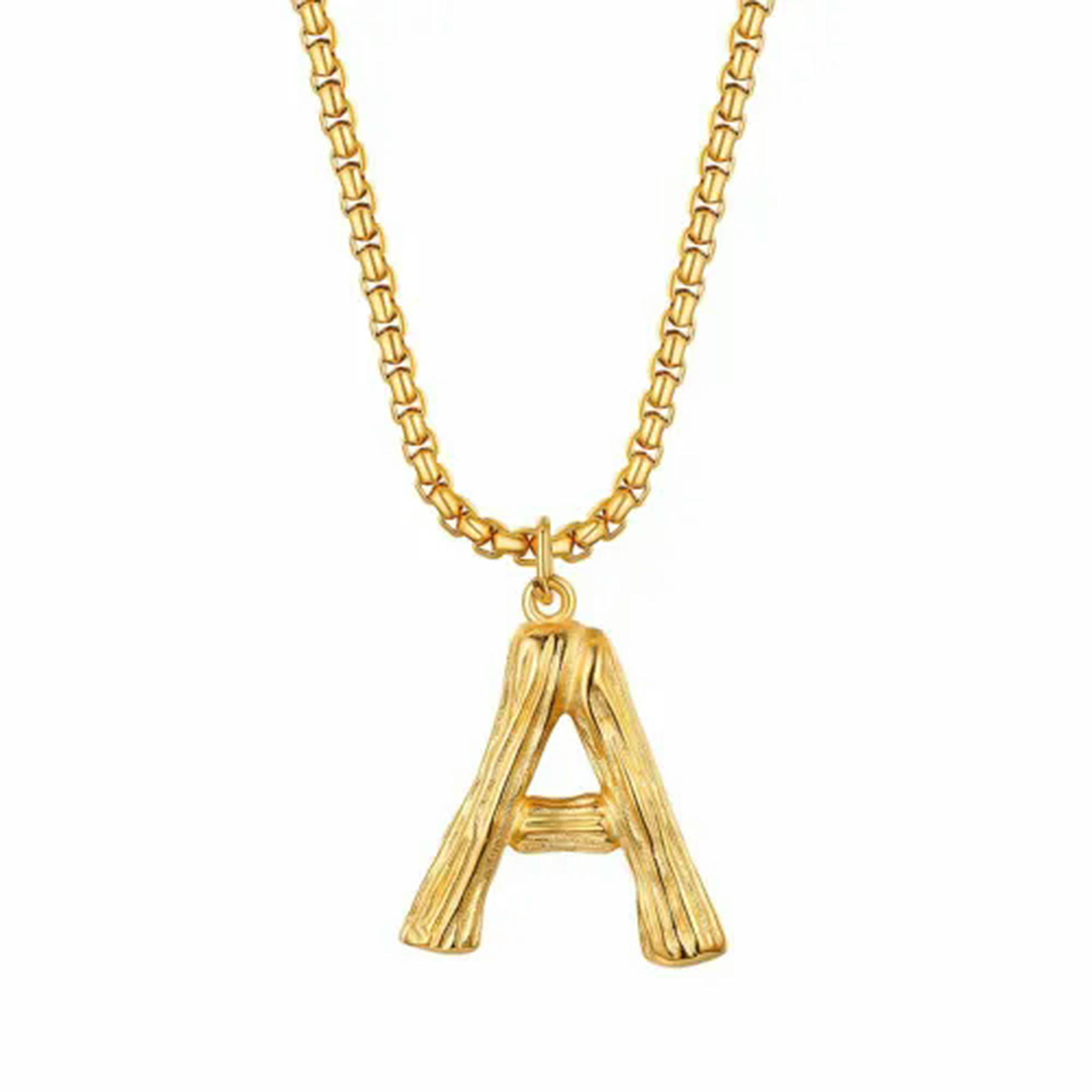 MATROOY Men Women 26 Initial Letter Gold Chain Necklace A-Z Pendant ...