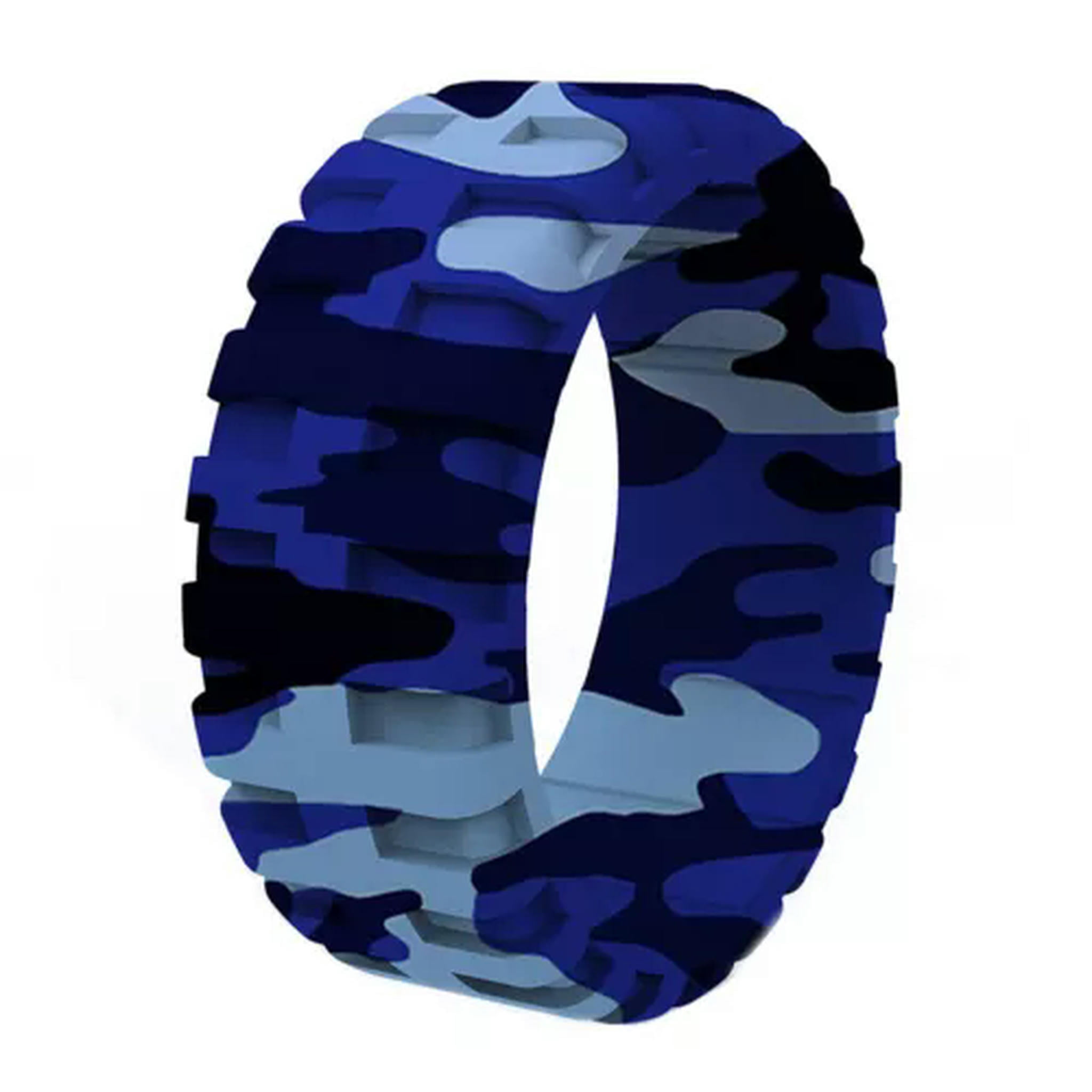 MATROOY Mens Rubber Band Ring Tire Pattern Wedding Finger Rings ...