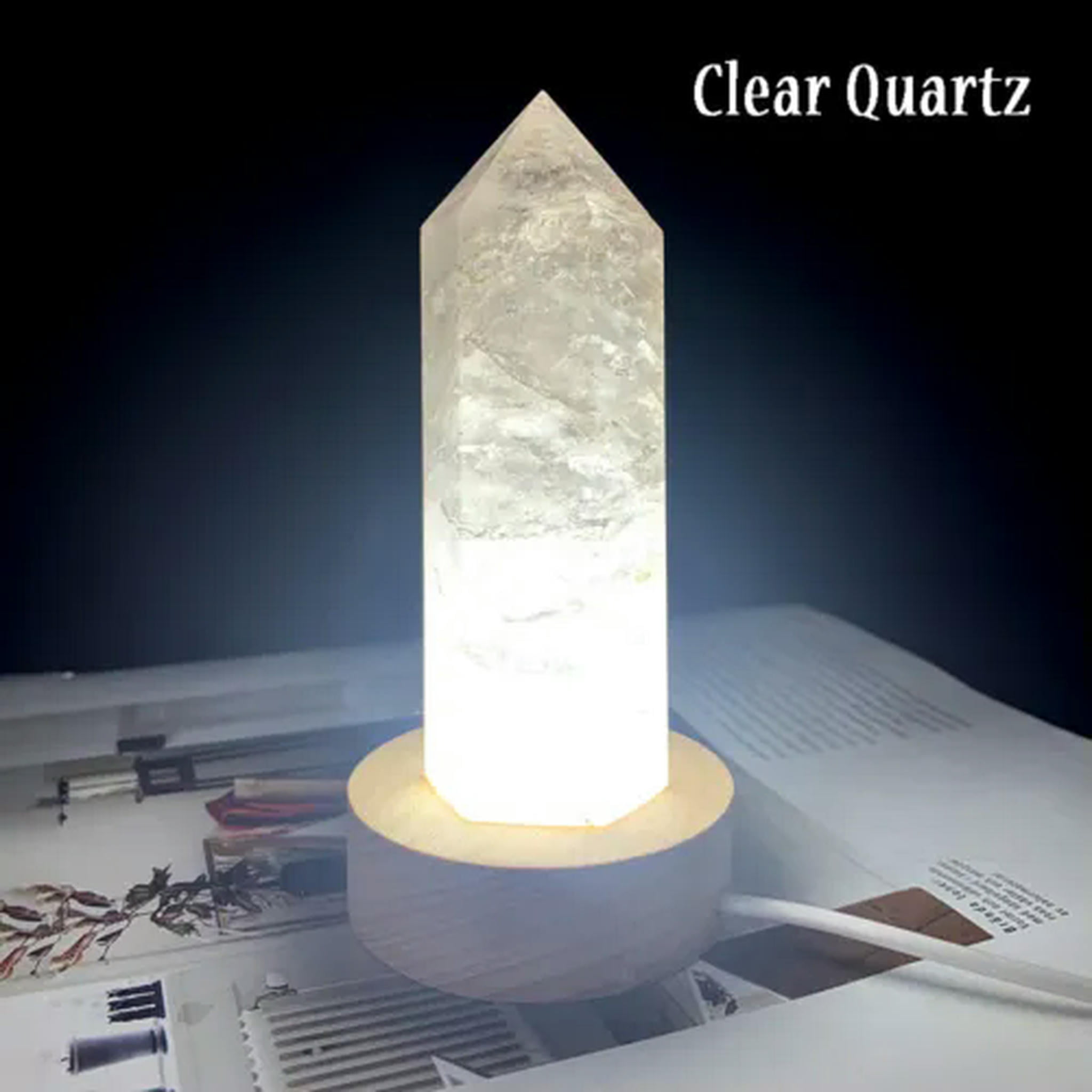 MATROOY Natural Gemstone Tower Generator Quartz Crystal Lamp Reiki ...
