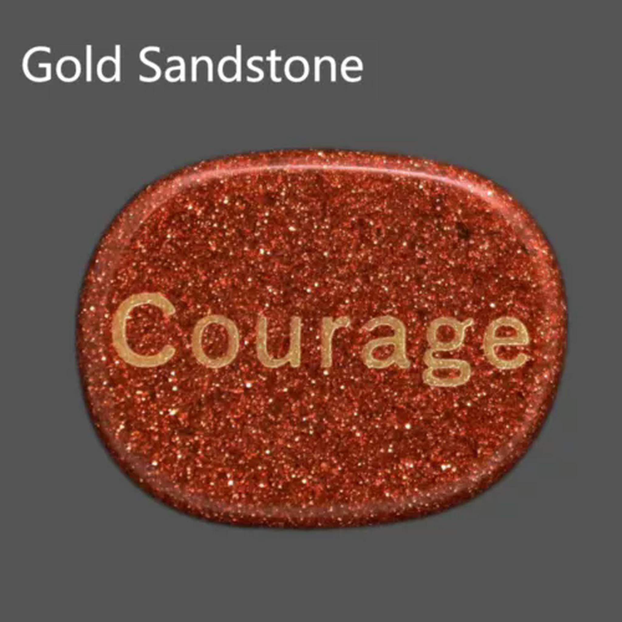MATROOY Natural Pocket Stone Engraved "Courage" Lettering Inspirational ...