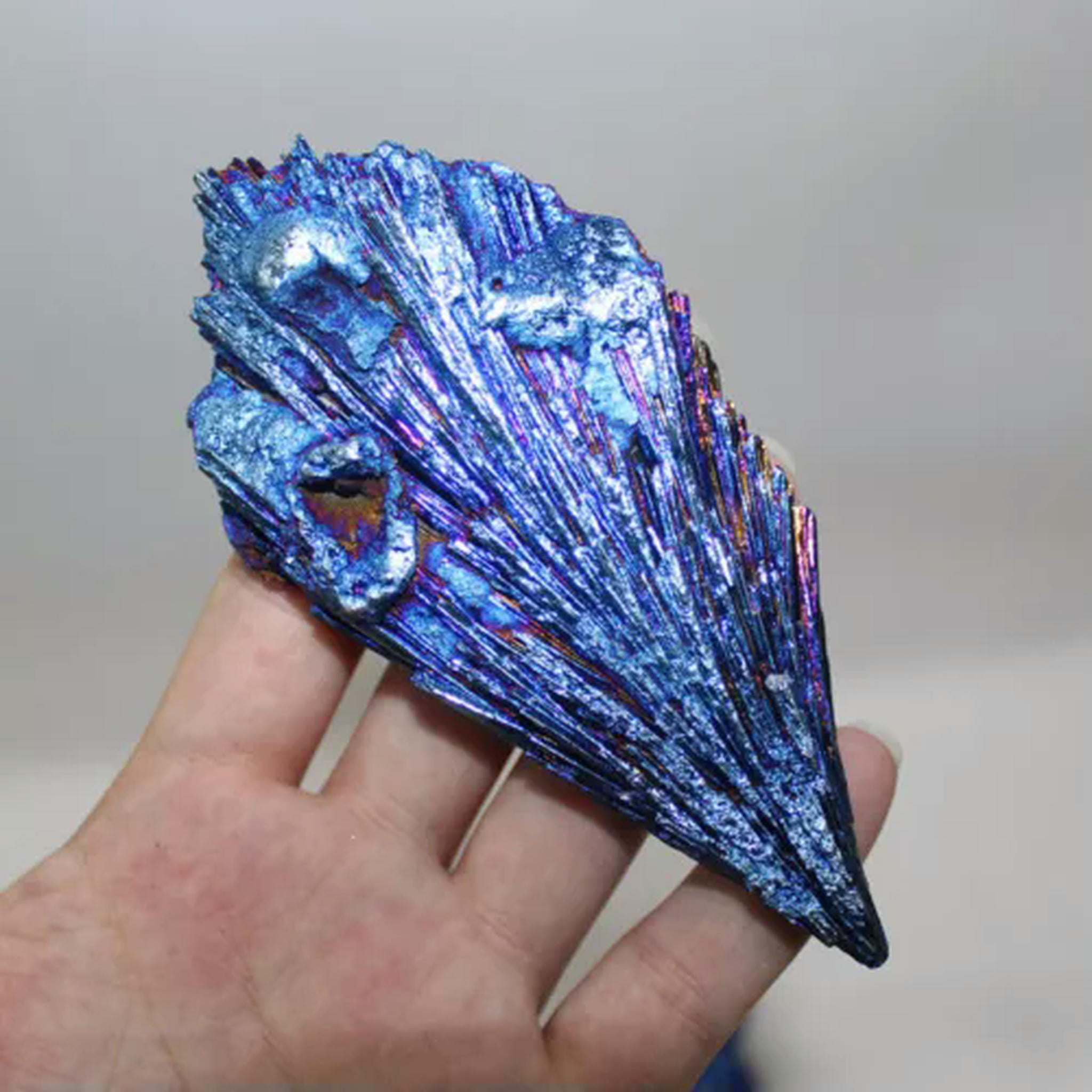 MATROOY Natural Quartz Crystal Rainbow Titanium Cluster Mineral ...