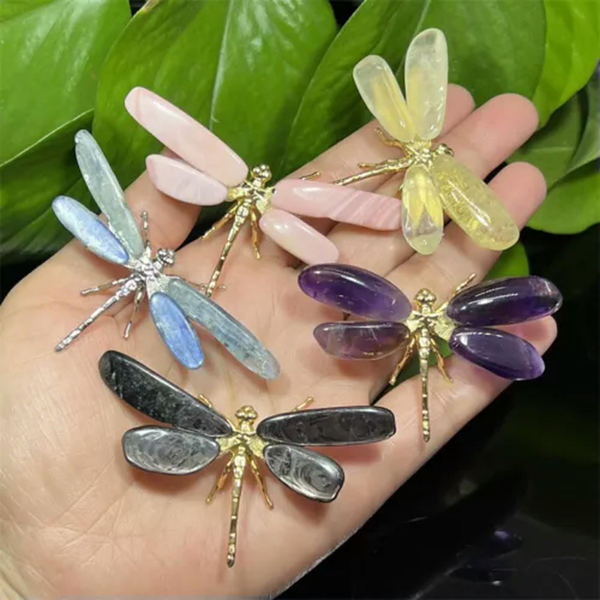 MATROOY Natural Quartz Dragonfly skull Quartz Crystal Hand DIY Skull ...
