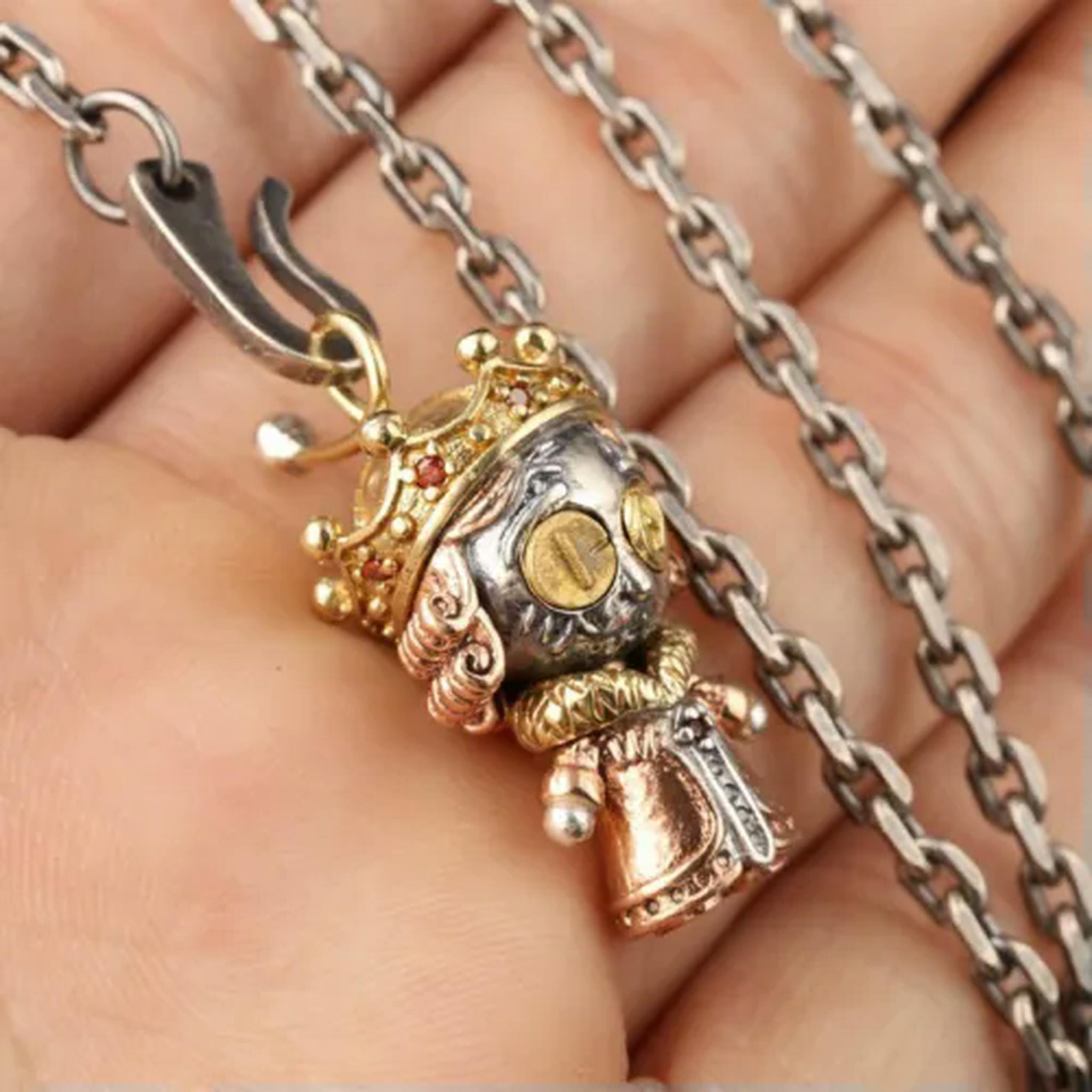 MATROOY Necklace Pendant Gothic Punk Charm 925 Sterling Silver Queen ...