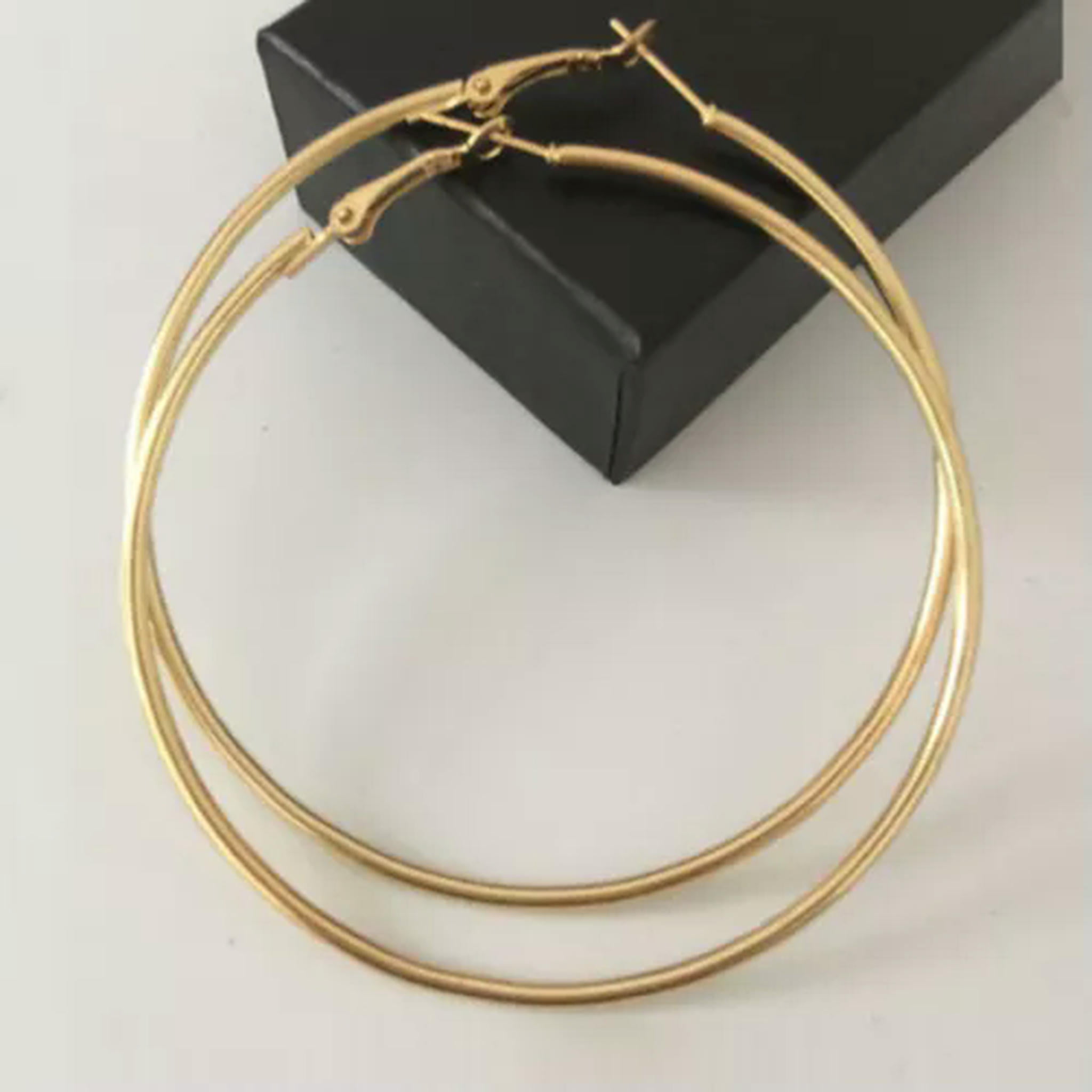 MATROOY New Pair Of Big Hoop Earrings Huge Large Round Hoops Chic ...
