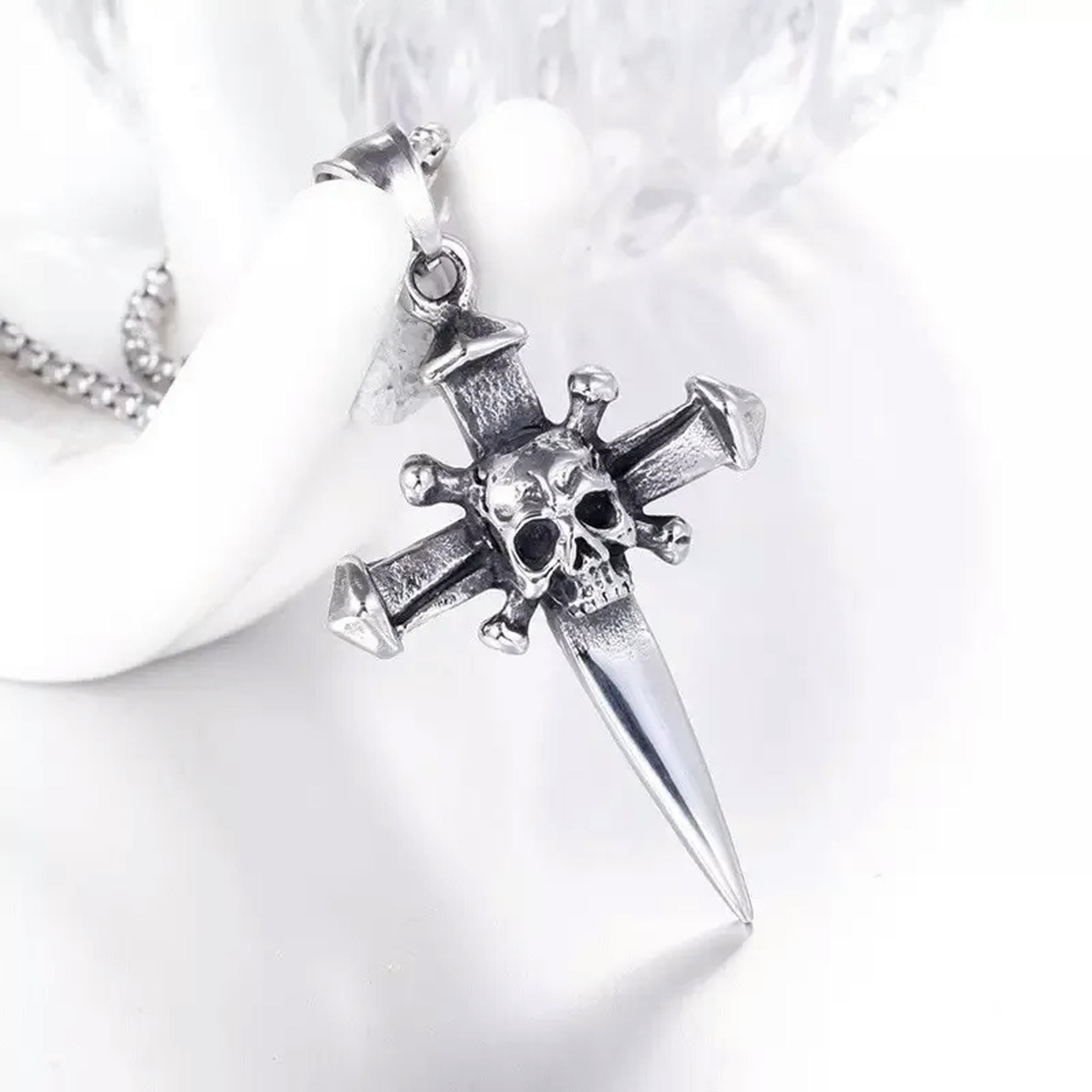 MATROOY New Viking Skull Dagger Cross shaped Pendant Necklace - Walmart.com