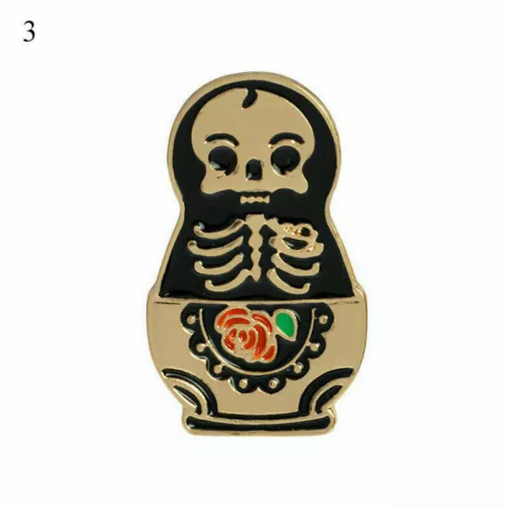 MATROOY Punk Brooch Creative Skeletor Skull Witch Brooches Lapel Enamel ...