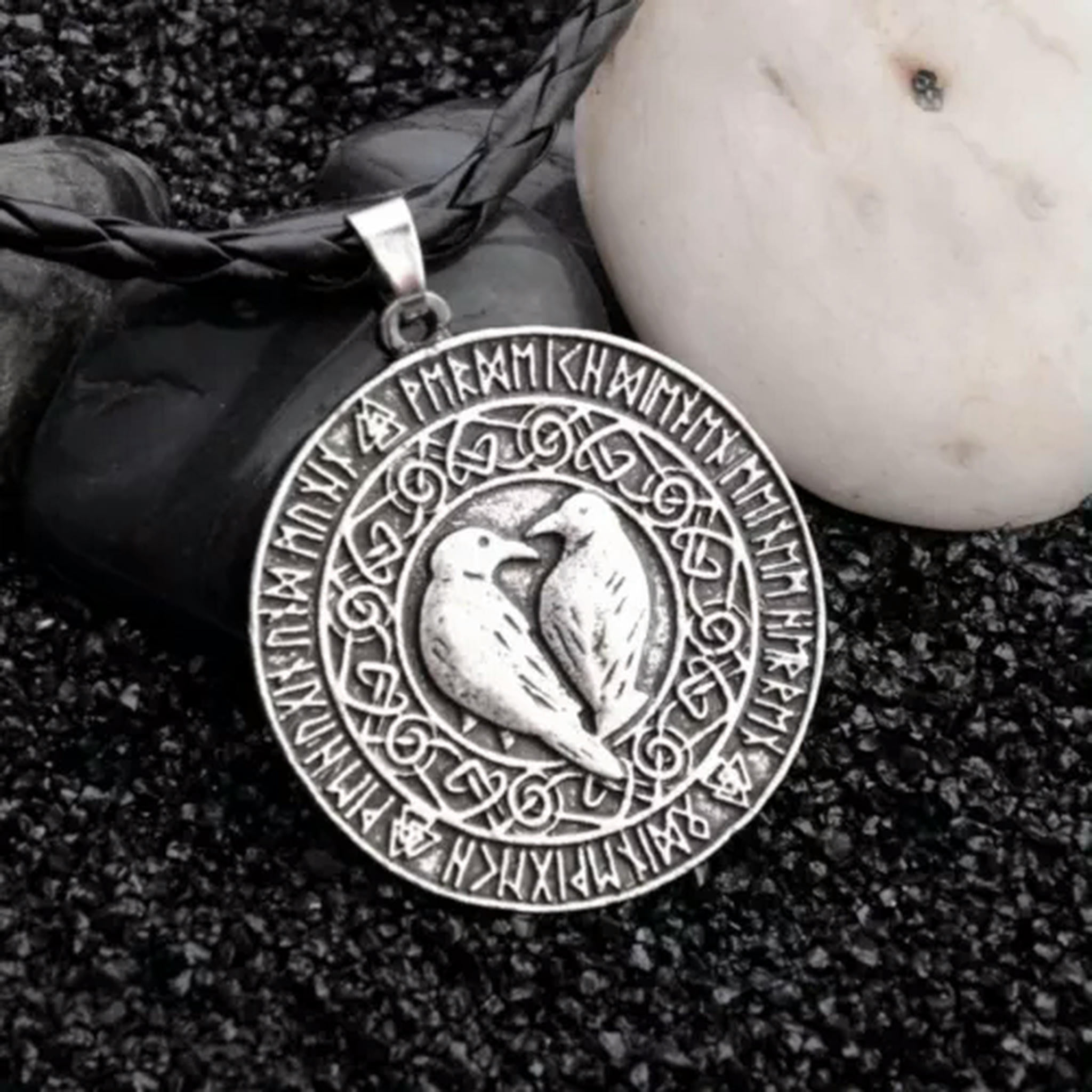 MATROOY Raven RUNE necklace norse Viking Amulet Pendant Necklace Nordic ...