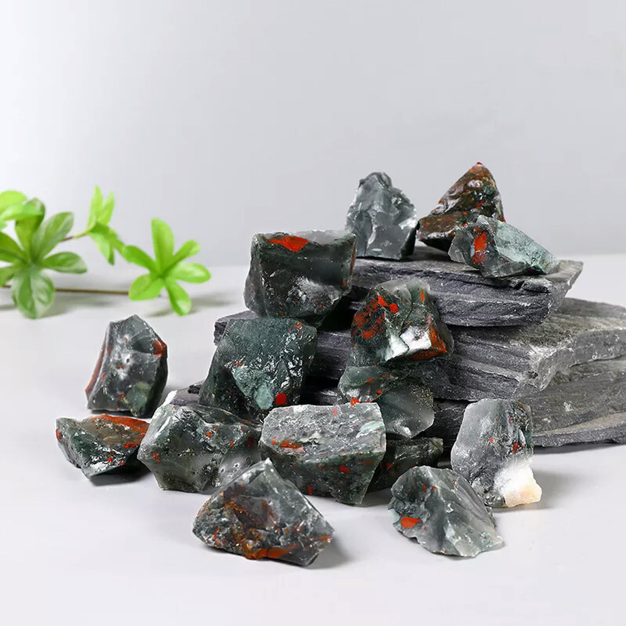 MATROOY Raw Rough Large Blood stone Quartz Crystal Reiki Mineral Rocks ...