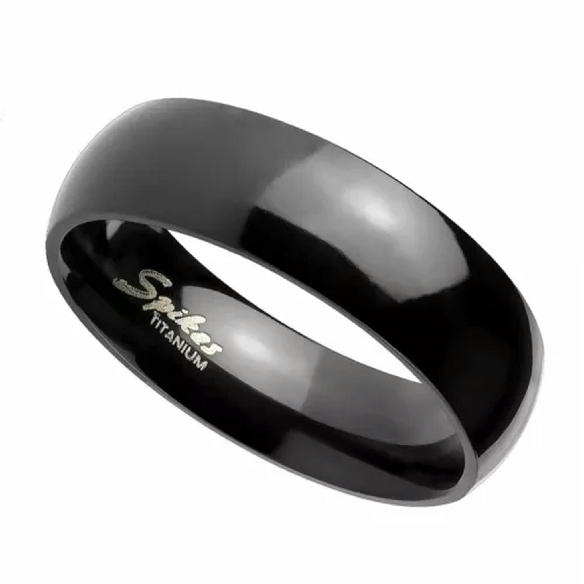 MATROOY Simple Gothic Titanium Ring Black Wedding Band Sizes 5-13 6mm ...