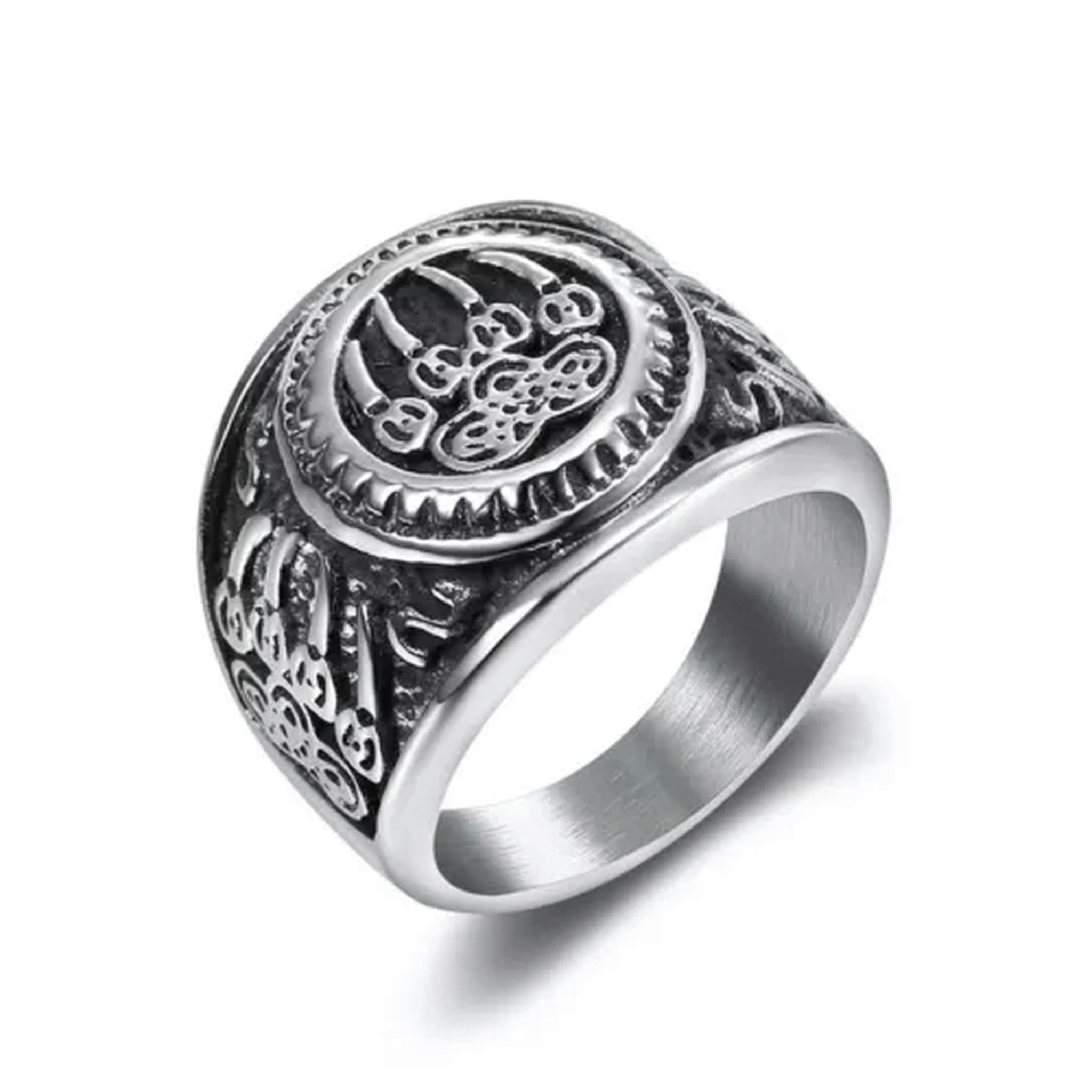MATROOY Skull Cool Men Ring Bands Stainless Steel Steam Ram Men Punk ...