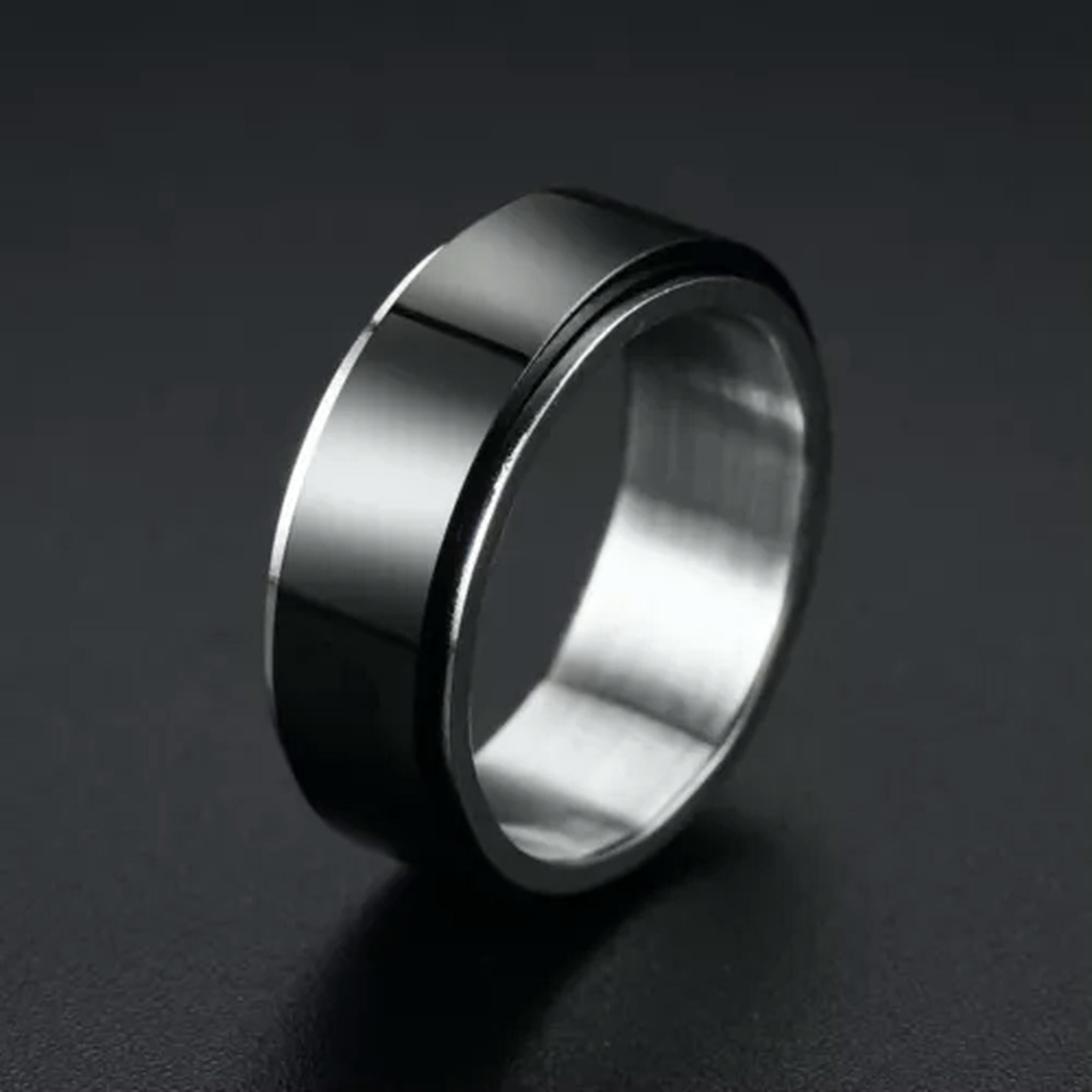 MATROOY Spinner Fidget Anxiety Ring Stainless Steel Spinning Rings for ...