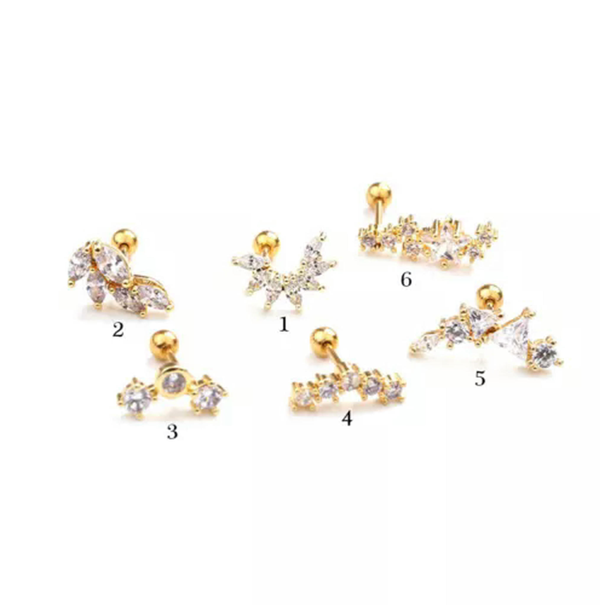 MATROOY Stainless Steel Hinge Segment Rhinestone Clicker Ear Helix ...