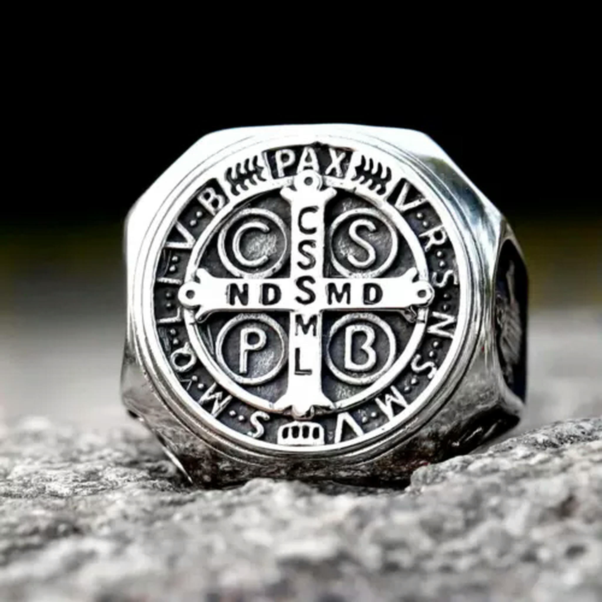 MATROOY Stainless Steel Men's Retro Christian Cross Church High Polish ...