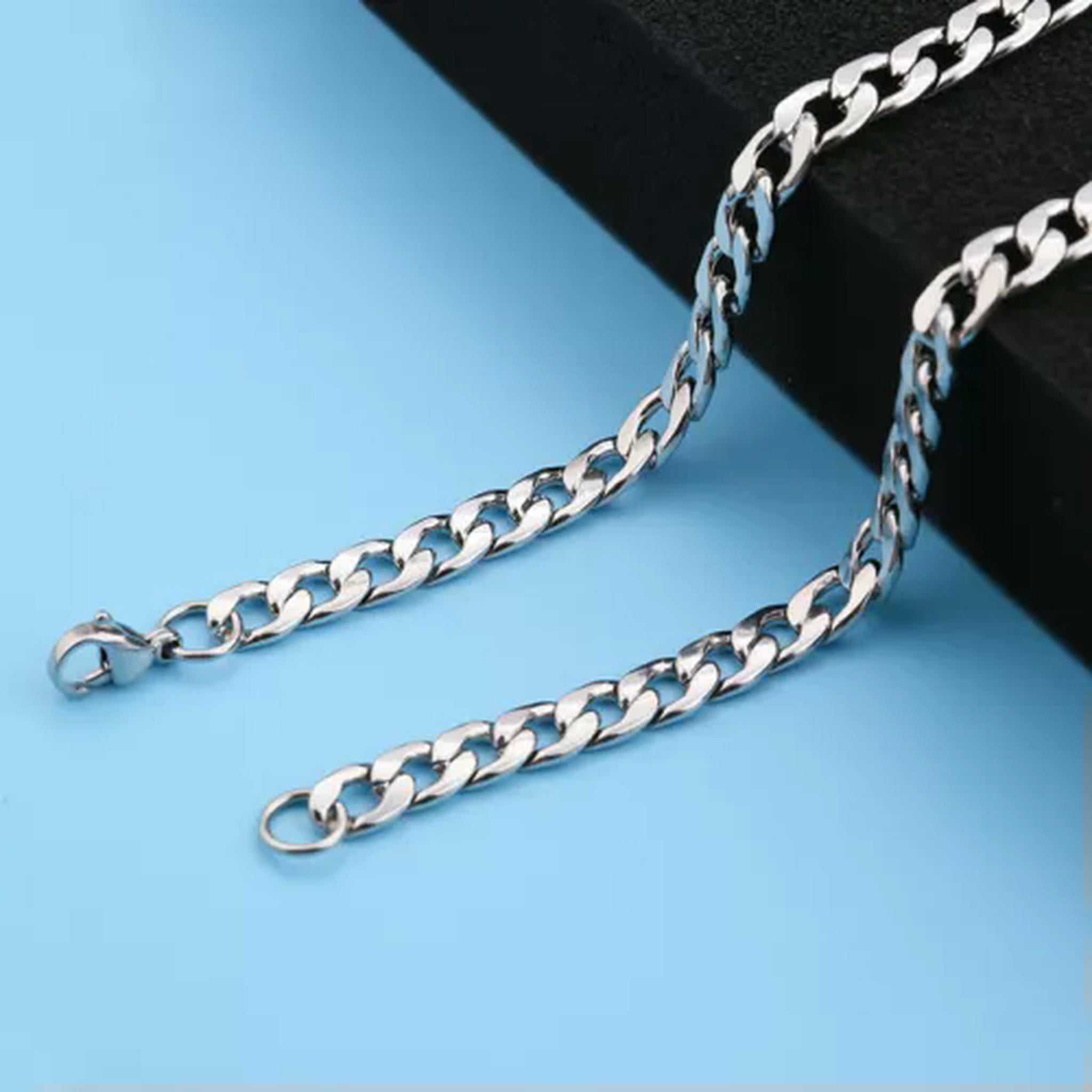 MATROOY Stainless Steel Punk Rock Bracelet Cuban Brake Link Chain Bracelet hip-hop Style-6mm ...