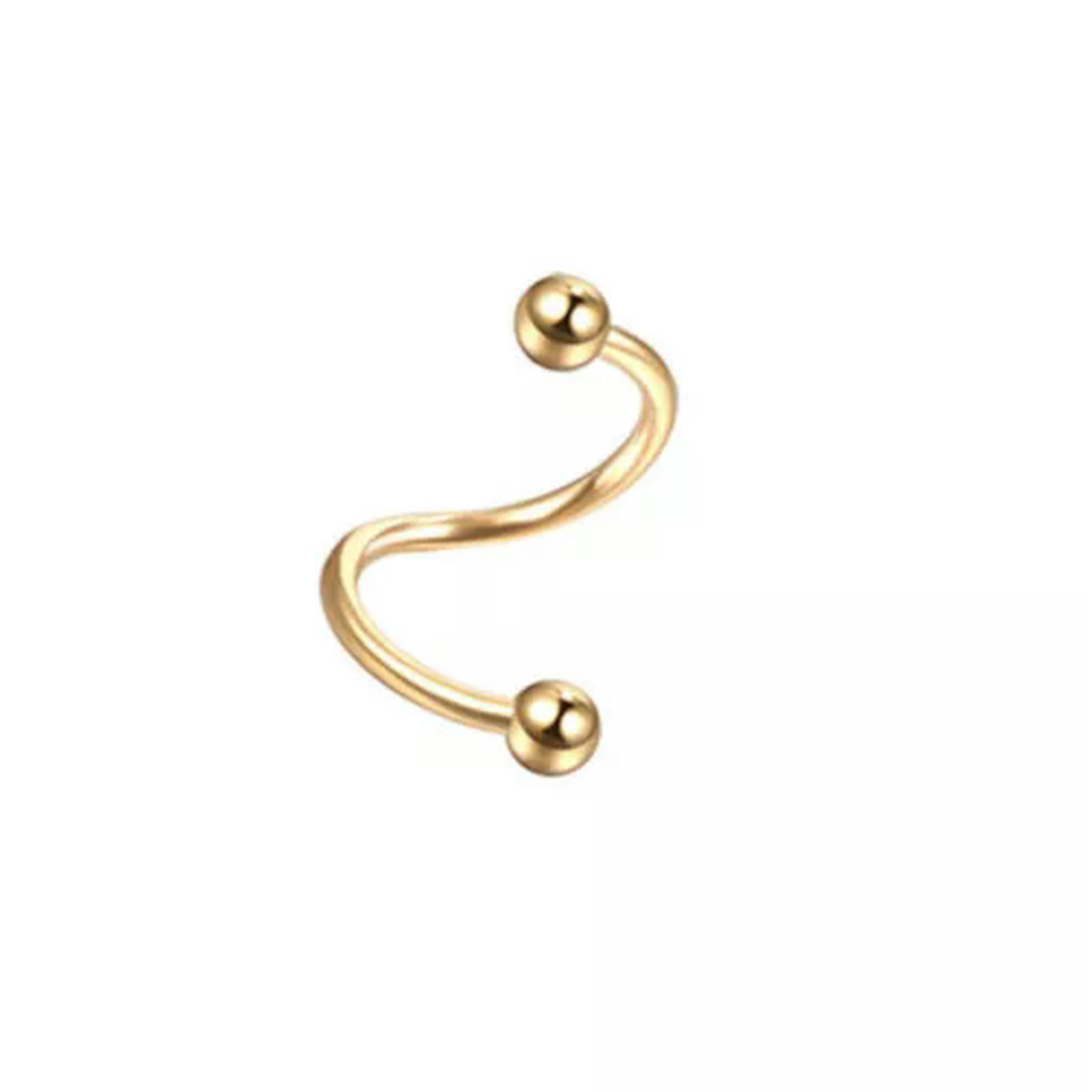 MATROOY Surgical Steel Spiral Twisted Lip Ring Nose Rings Ear Cartilage ...