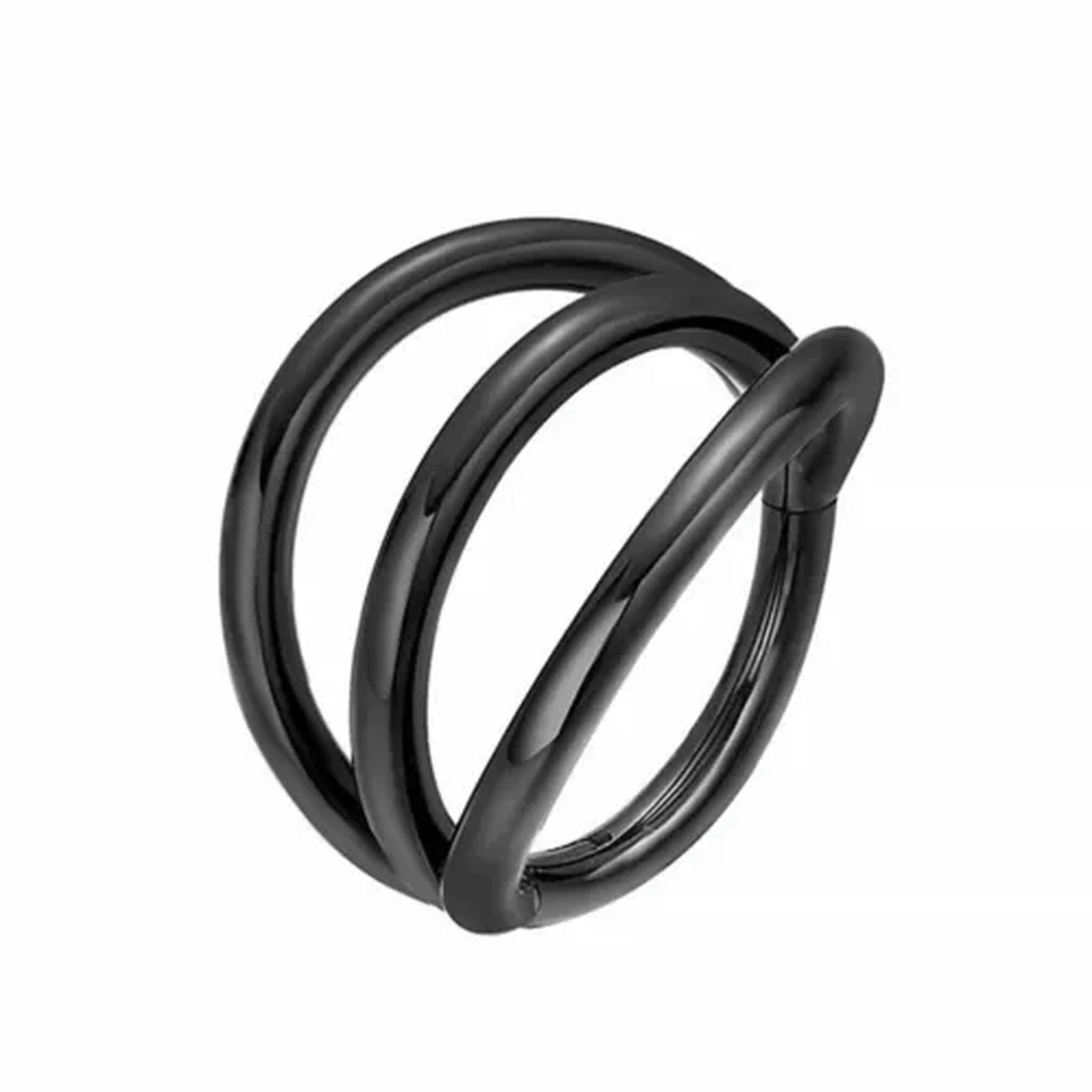 MATROOY Surgical Steel Triple Stacked Hinged Segment Double Septum Ring ...