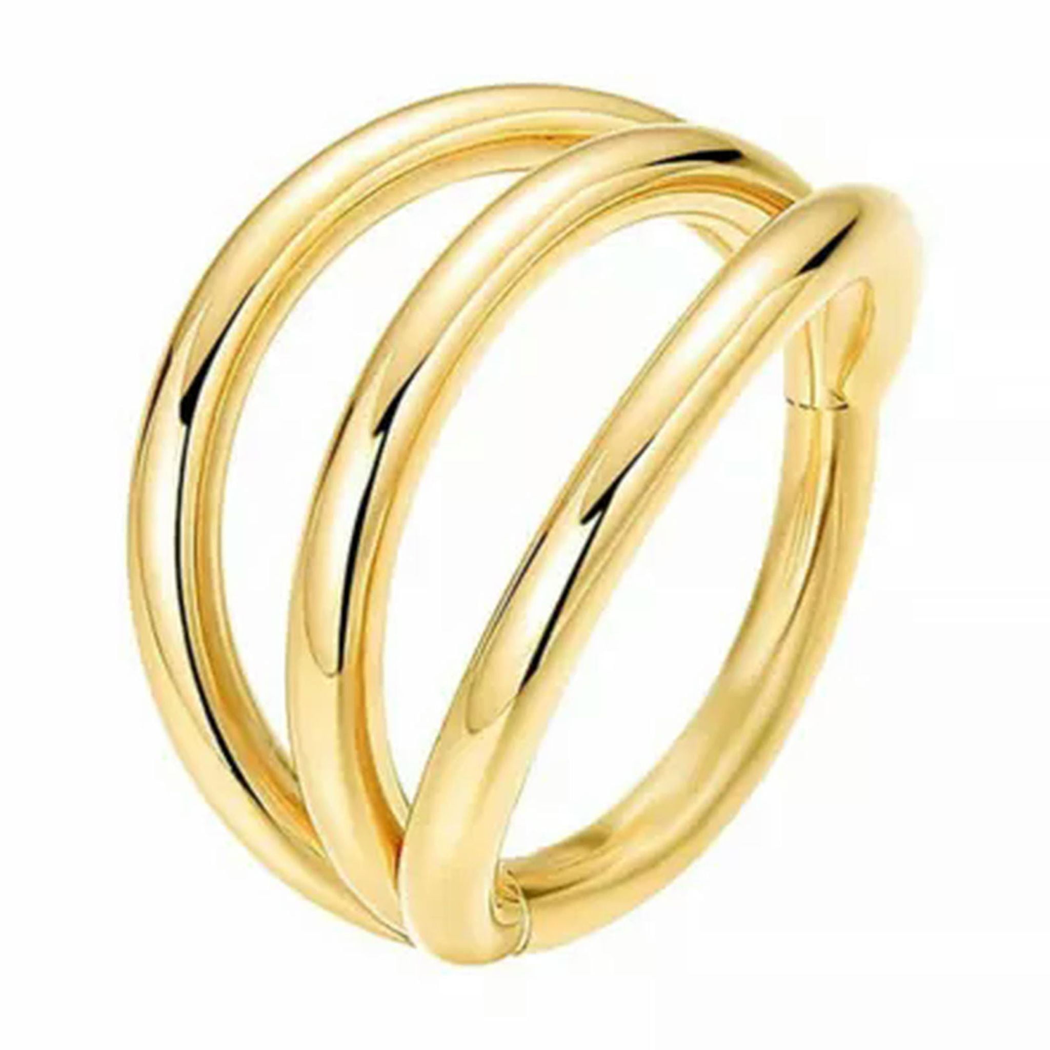 MATROOY Surgical Steel Triple Stacked Hinged Segment Double Septum Ring ...