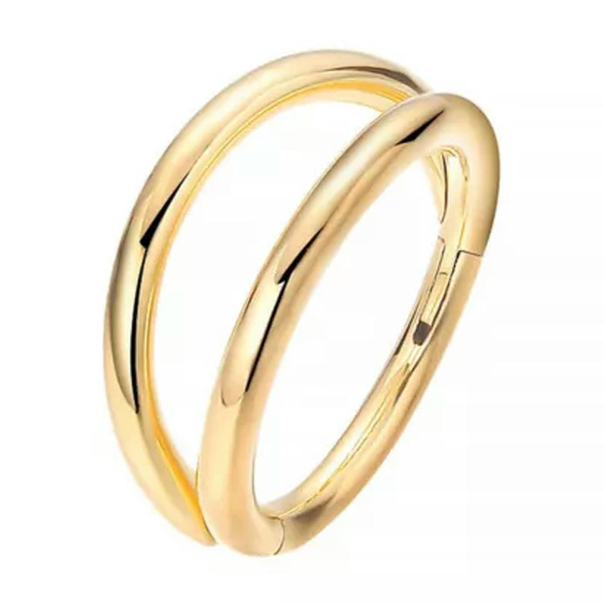 MATROOY Surgical Steel Triple Stacked Hinged Segment Double Septum Ring ...