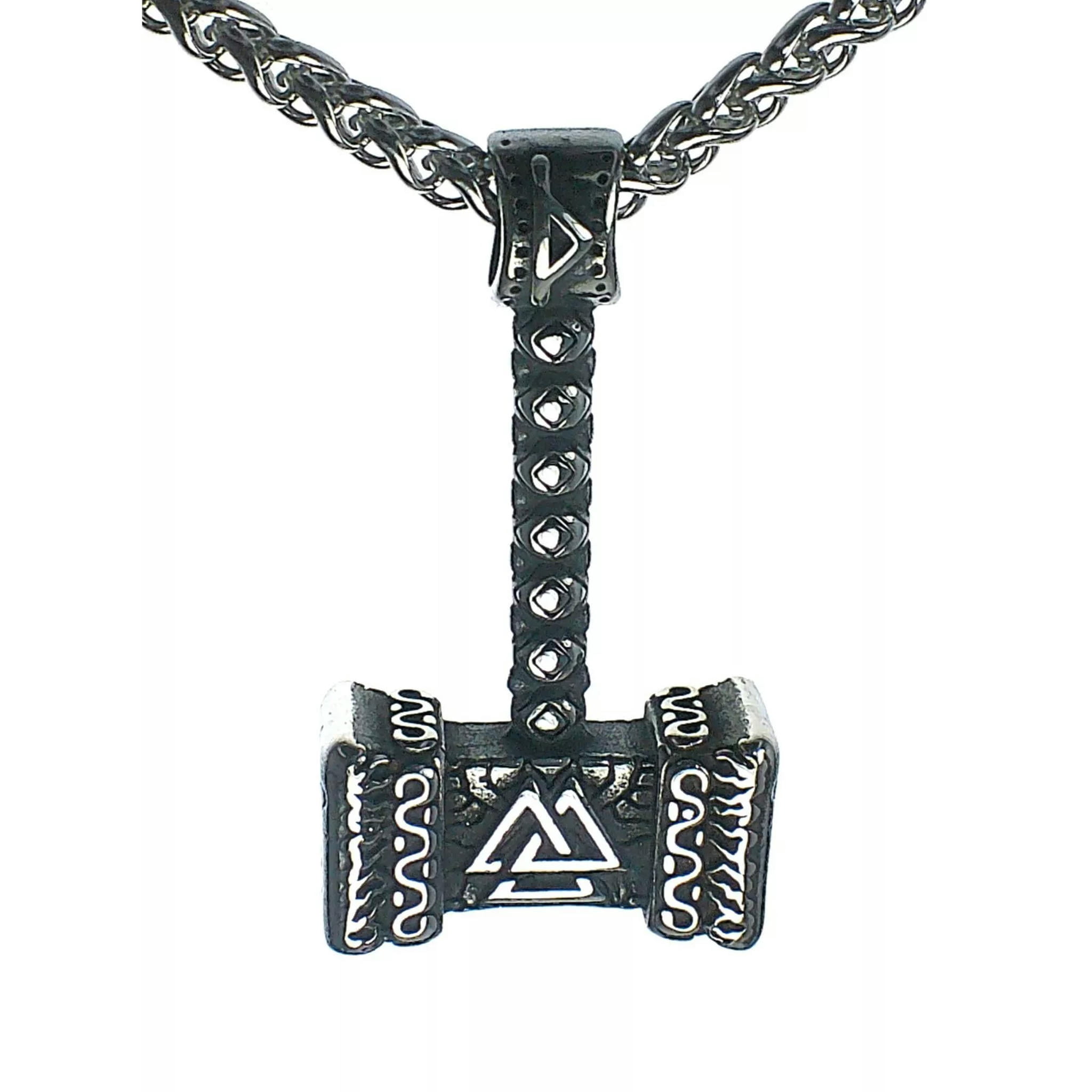 MATROOY Thors Hammer Viking Necklace Stainless Steel Norse Mjolnir ...