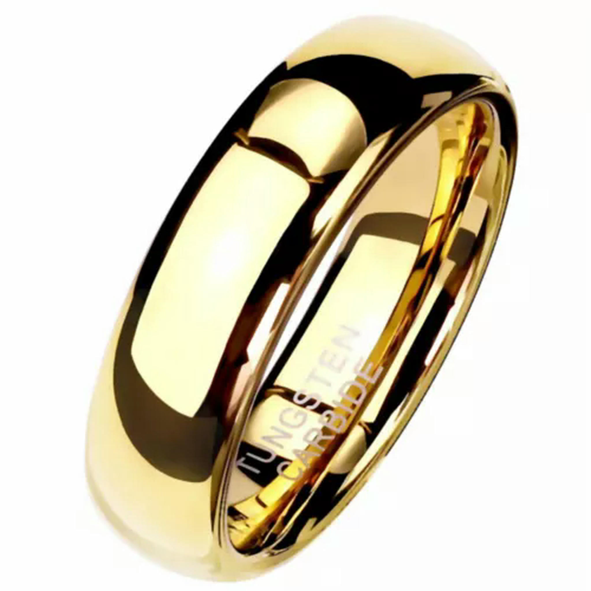 MATROOY Tungsten Gold PVD Plated Wedding Band Handfasting Promise ...