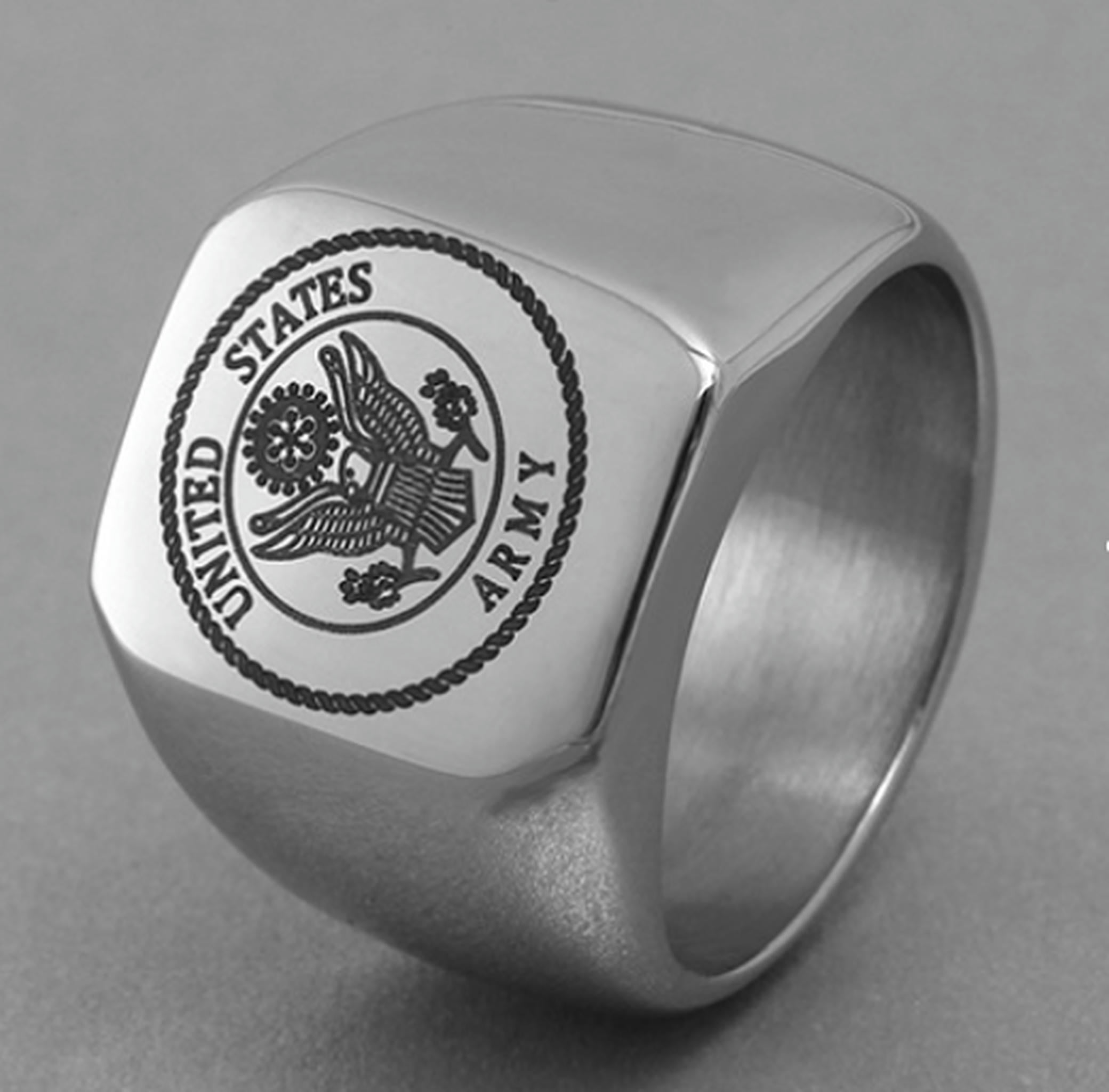 MATROOY USA Military Ring United States Marine Corps US Army Men Signet ...