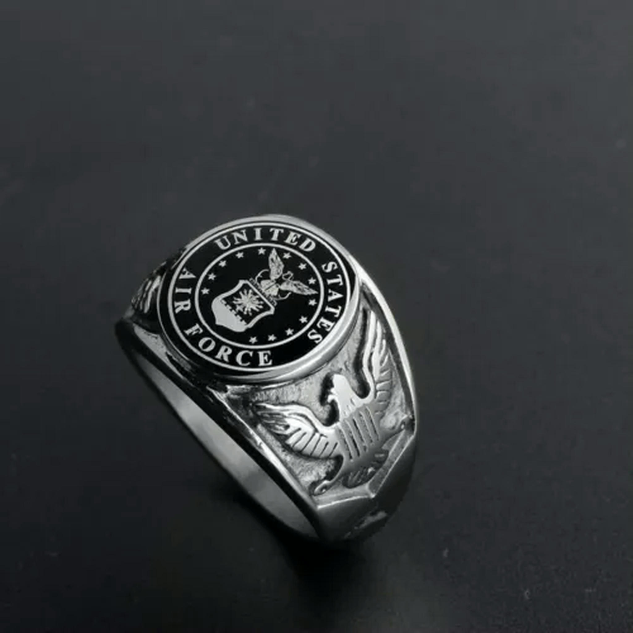 MATROOY USA Military Ring United States Marine Corps US Army Men Signet ...