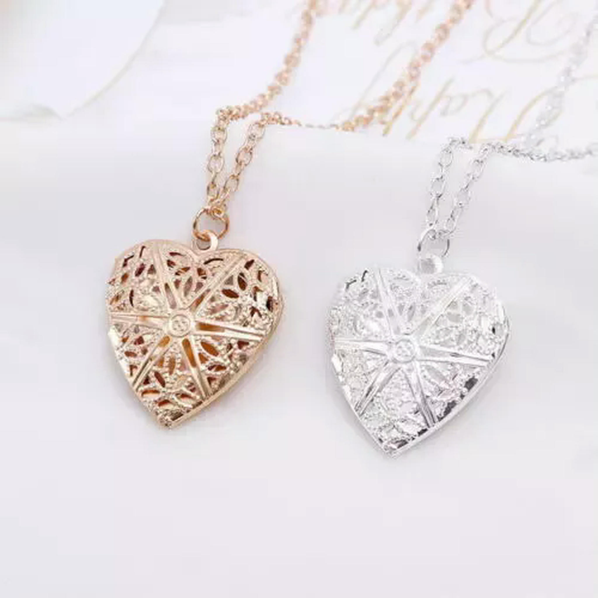 MATROOY Wholesale 925 Sterling Silver Locket Heart Love Necklace Photo ...