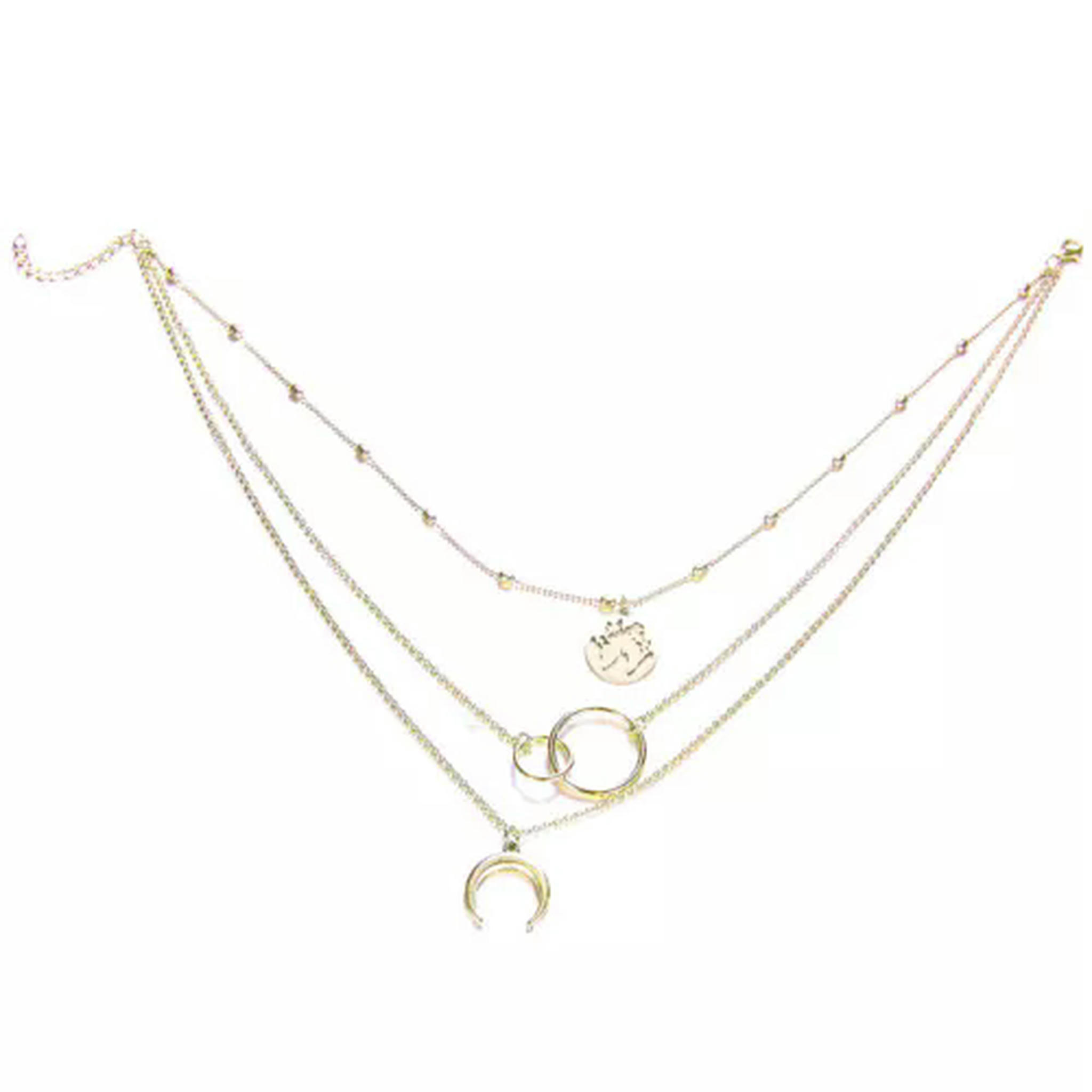 MATROOY Women Hot Retro Moon World Map Circle Multilayer Silver ...