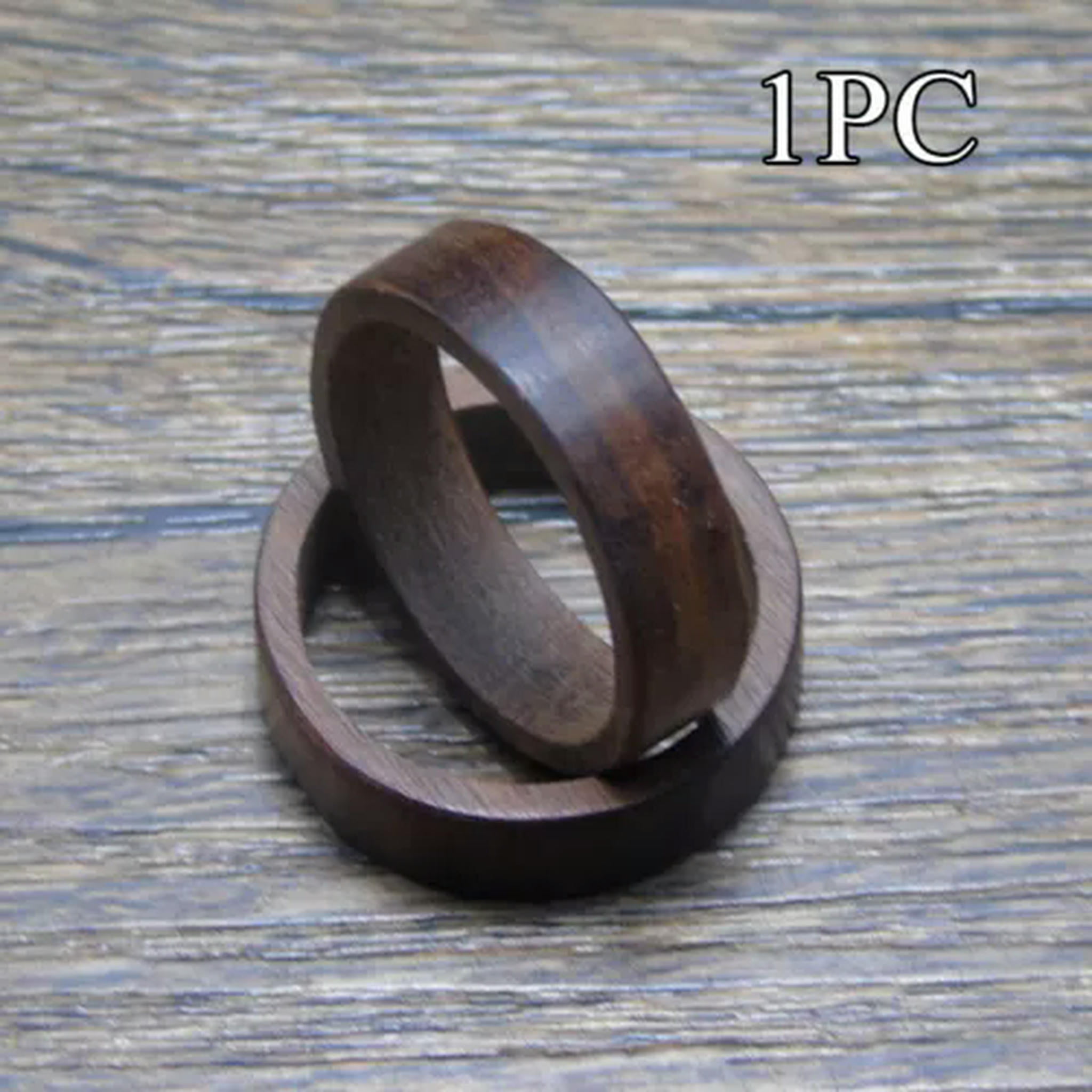 MATROOY Womens Mens Ebony Ring Wooden Natural Wood Ring Finger Craf ...