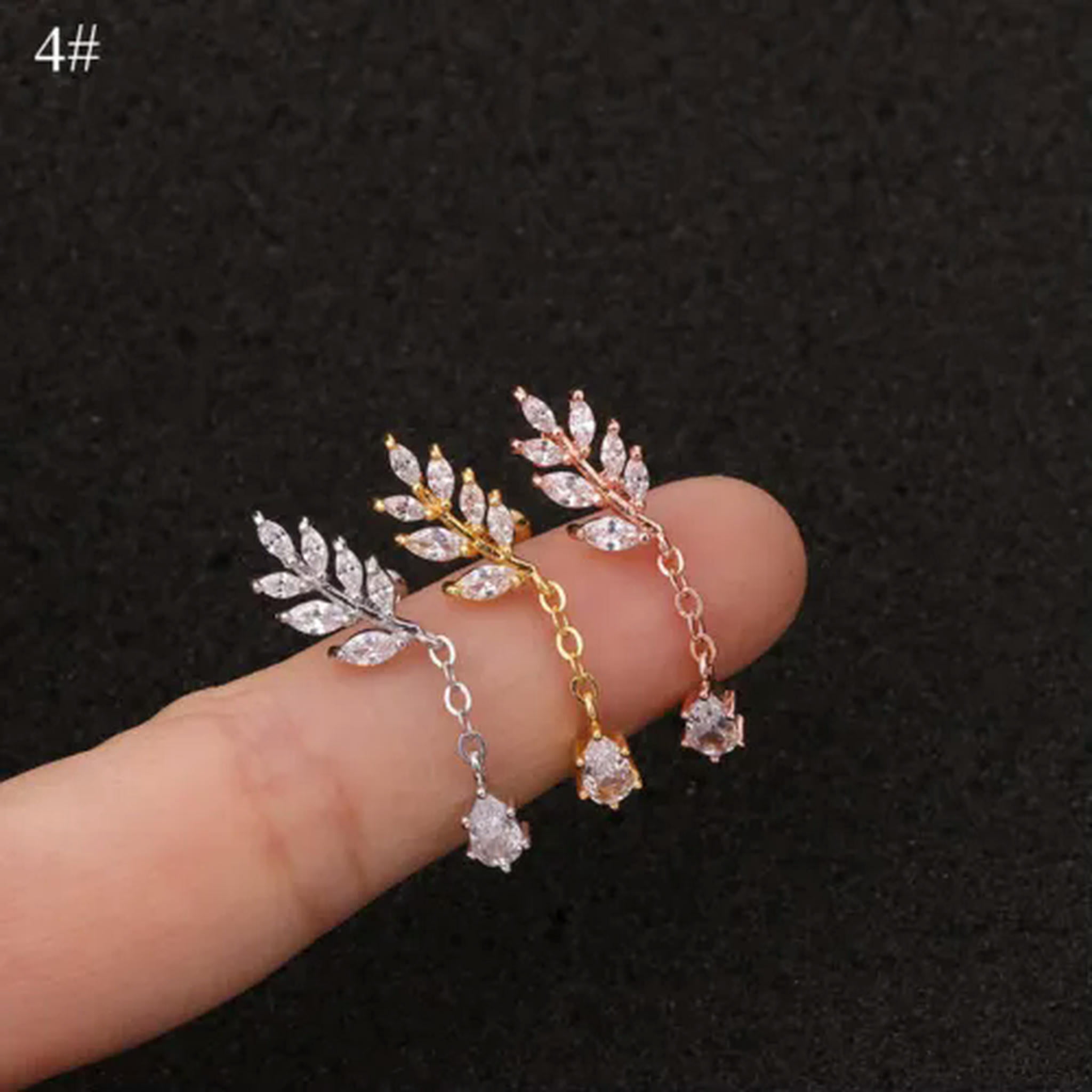 MATROOY Zircon Stone Cartilage Earring Conch Tragus Helix Cartilage ...