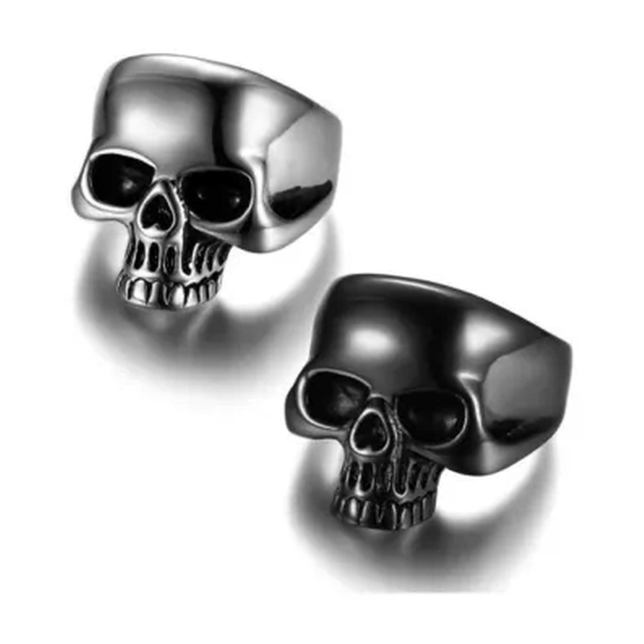 MATROOY vintage stainless steel punk evil biker skull ring design male ...