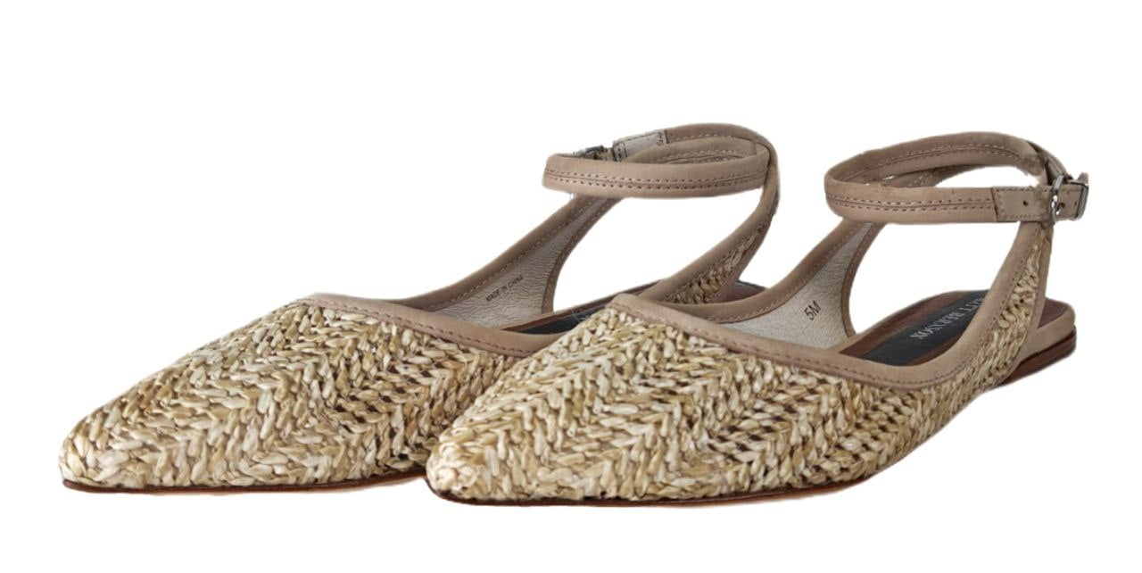 MATT BERNSON Women's Honey Raffia Zola Sandals, White, 5 - Walmart.com