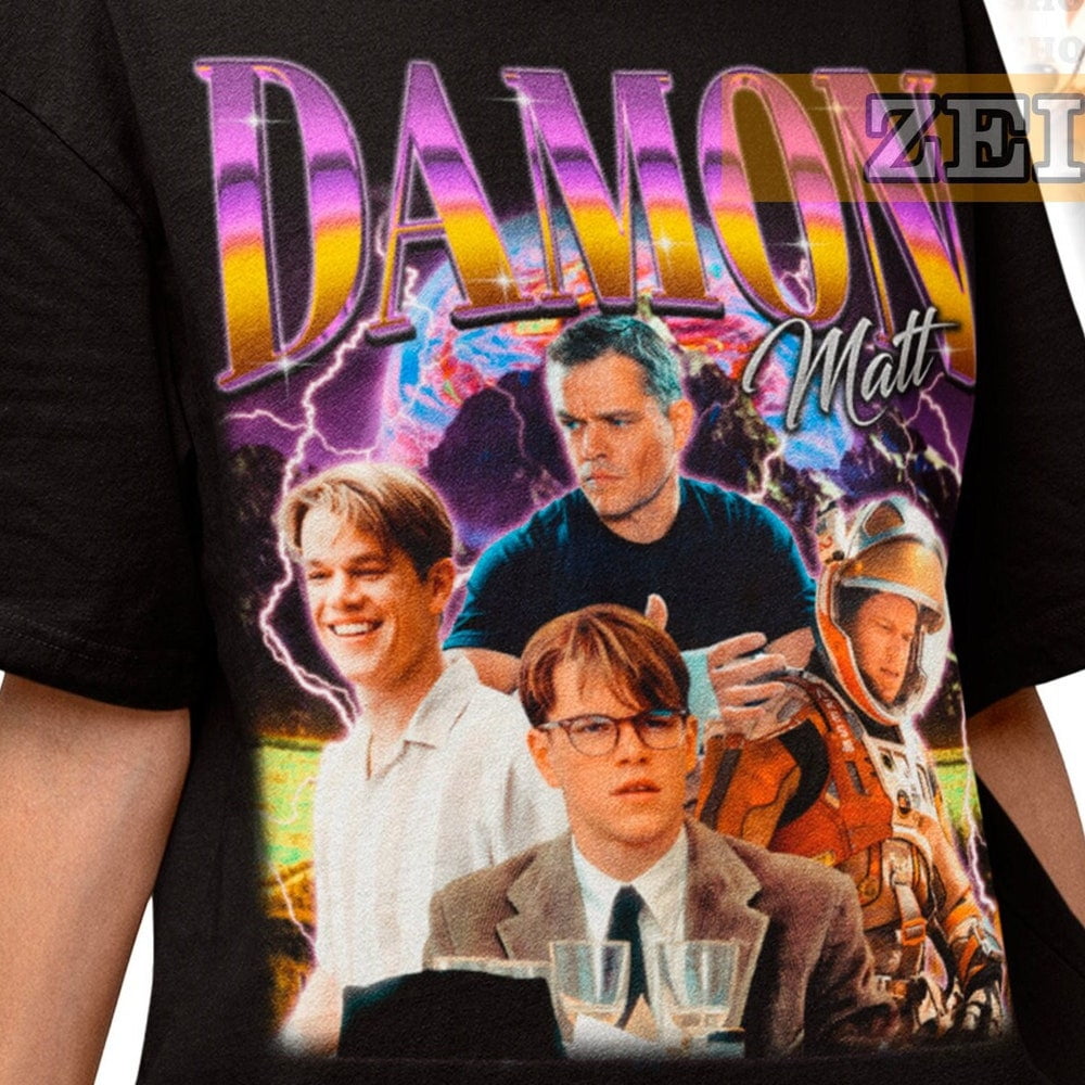 MATT DAMON Retro-Shirt, Matt Damon , Matt Damon Homage, Matt Damon Fan ...