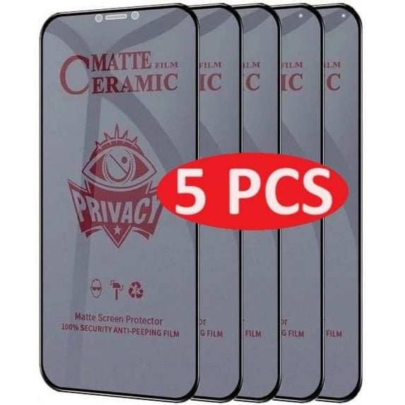 MATTE PRIVACY [5 Pack] Ceramic Screen Protectors for iPhone 16 Pro ...