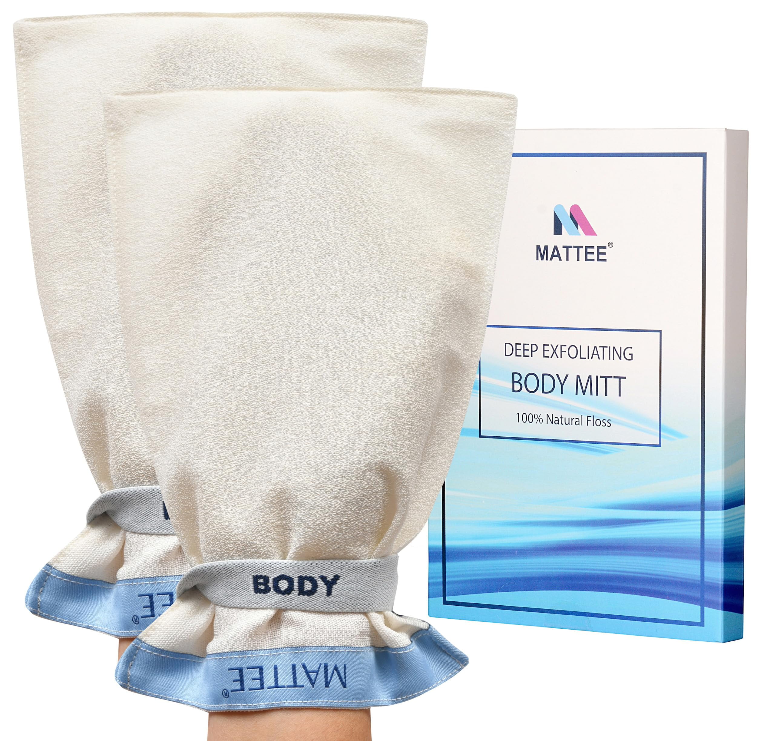 MATTEE 2 pack of SBF3 100% Natural Premium Deep Exfoliating Mitt ...