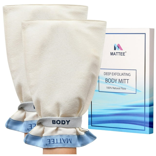 MATTEE 2 pack of SBF3 100% Natural Premium Deep Exfoliating Mitt ...