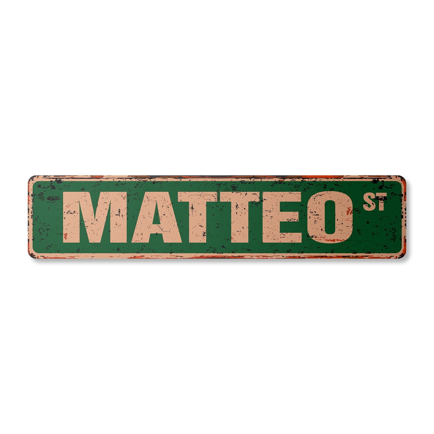 MATTEO Vintage Plastic Street Sign Childrens Name Room Sign | Indoor ...