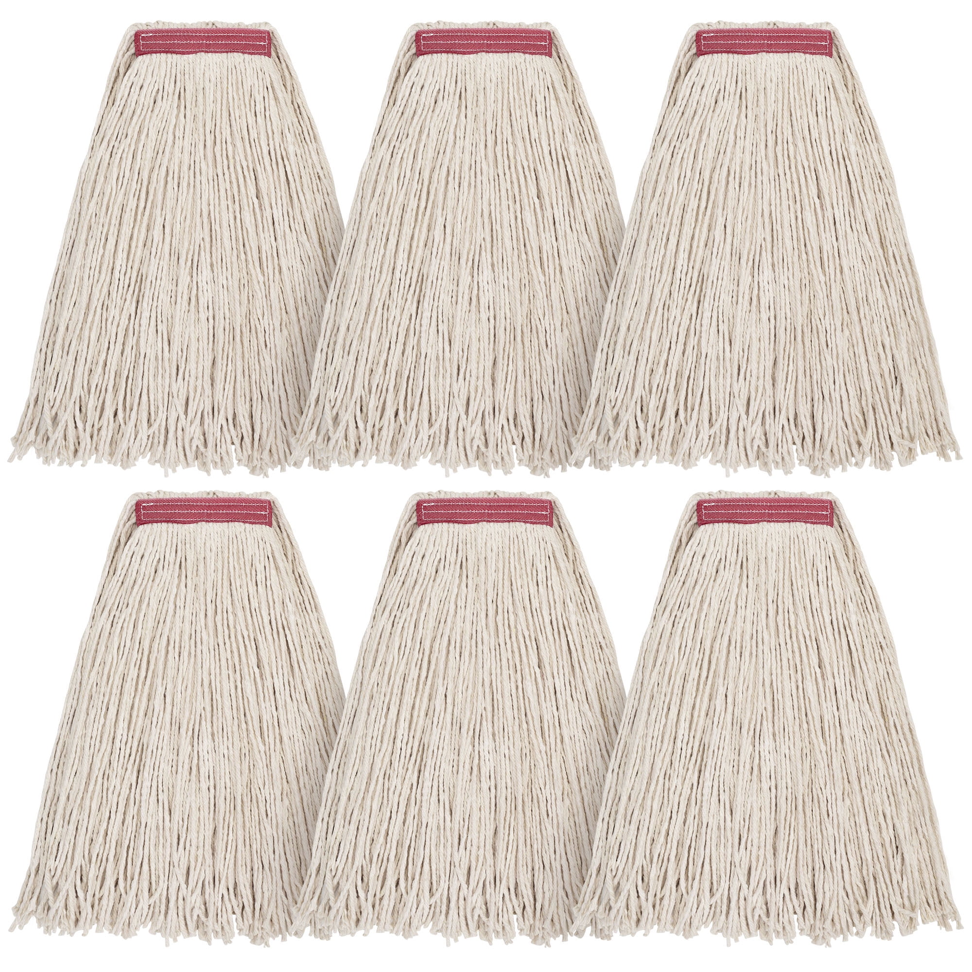MATTHEW CLEANING 16oz 6Pack Cotton Floor Mop,Cotton Cut End String ...