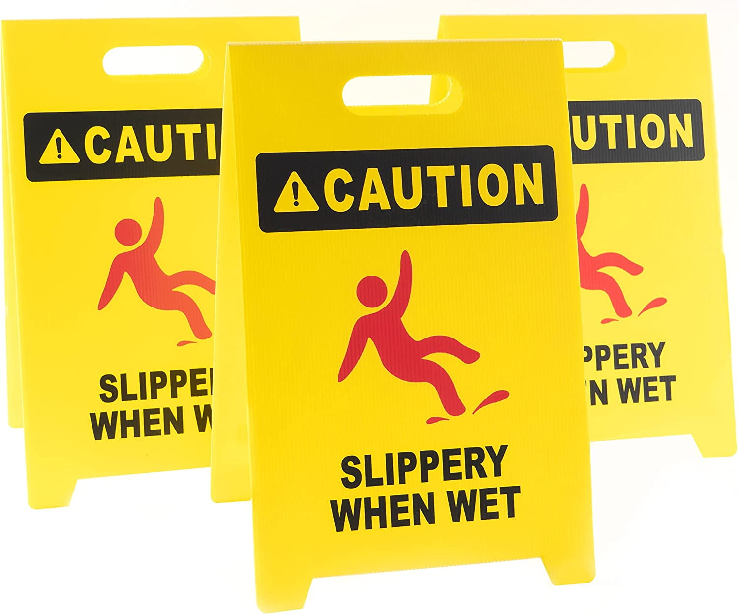 MATTHEW CLEANING 19'' Industrial Wet Floor Sign 3 Pack 2-Sided Durable ...