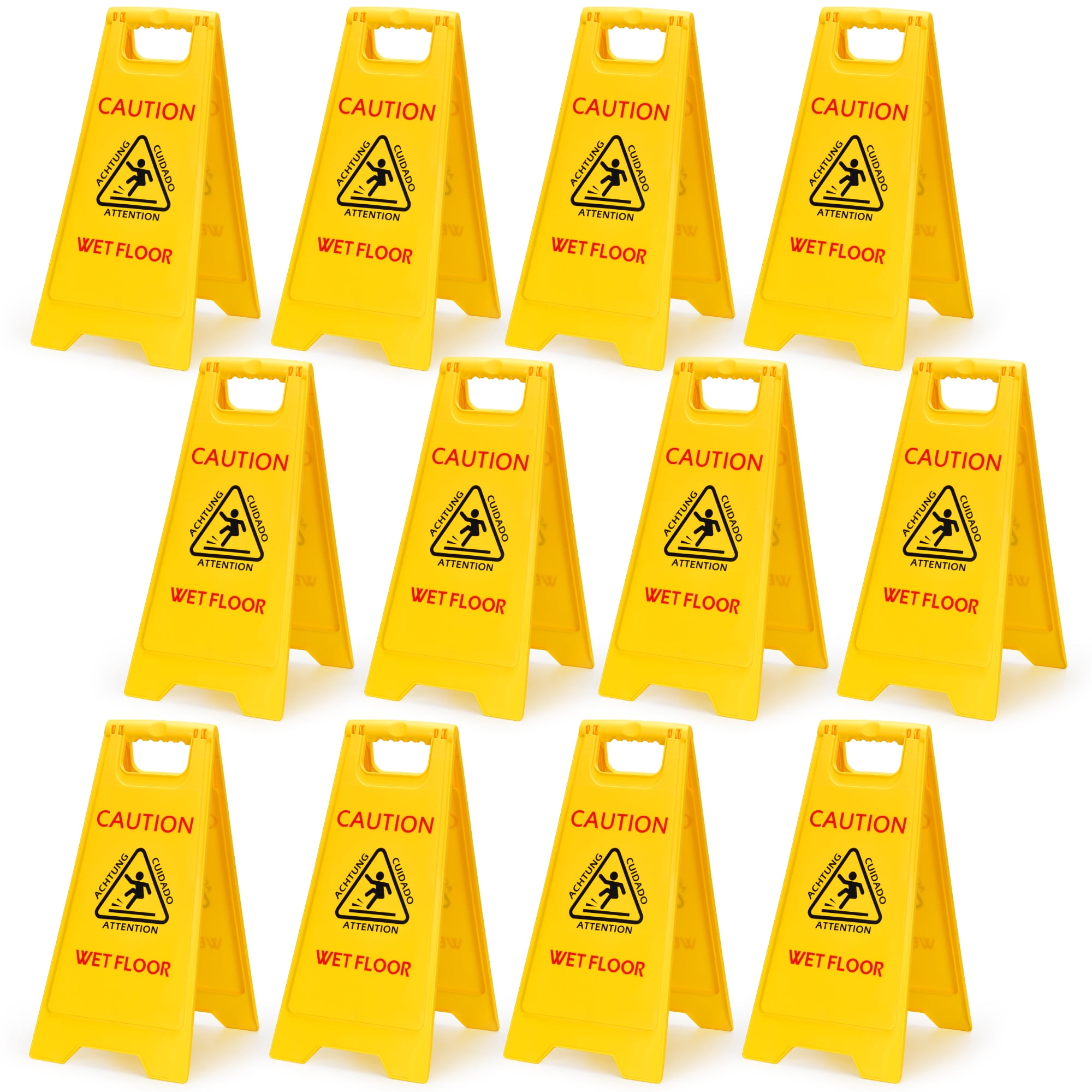 MATTHEW CLEANING 25'' Industrial Wet Floor Sign 12 Pack 2-Sided Safety ...