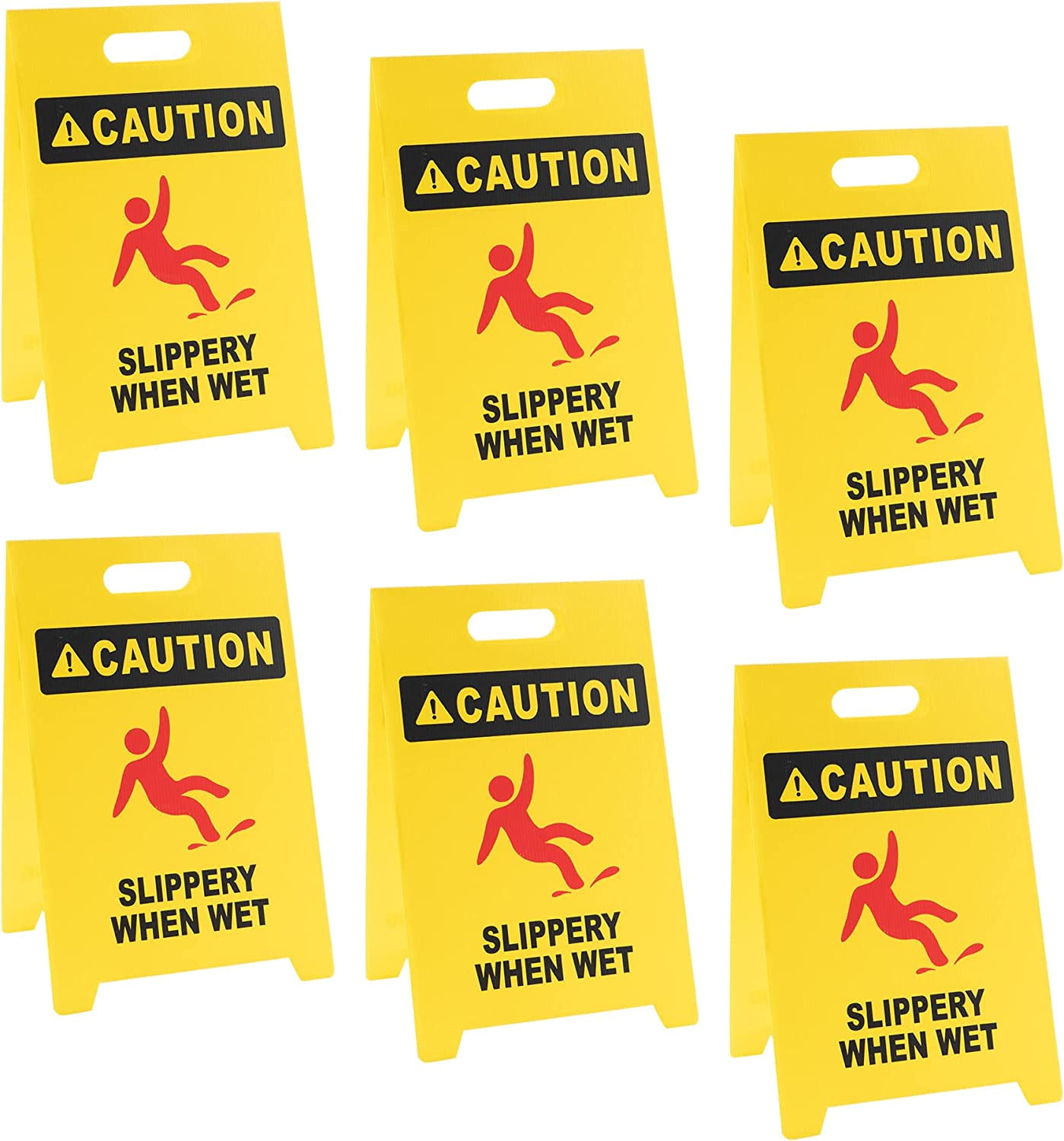 MATTHEW CLEANING 25'' Industrial Wet Floor Sign 6 Pack 2-Sided Durable ...